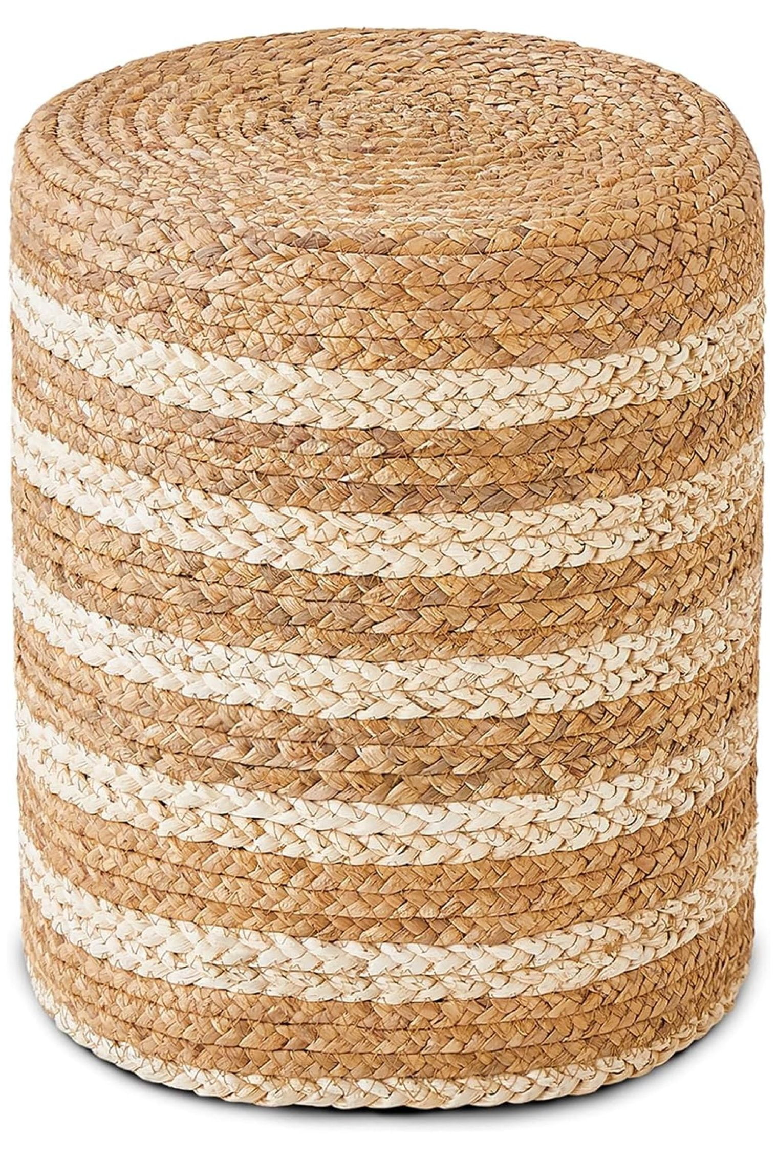 Ottoman Natural Seagrass Foot Rest Stool Hand Weave Round Foot Stool ...