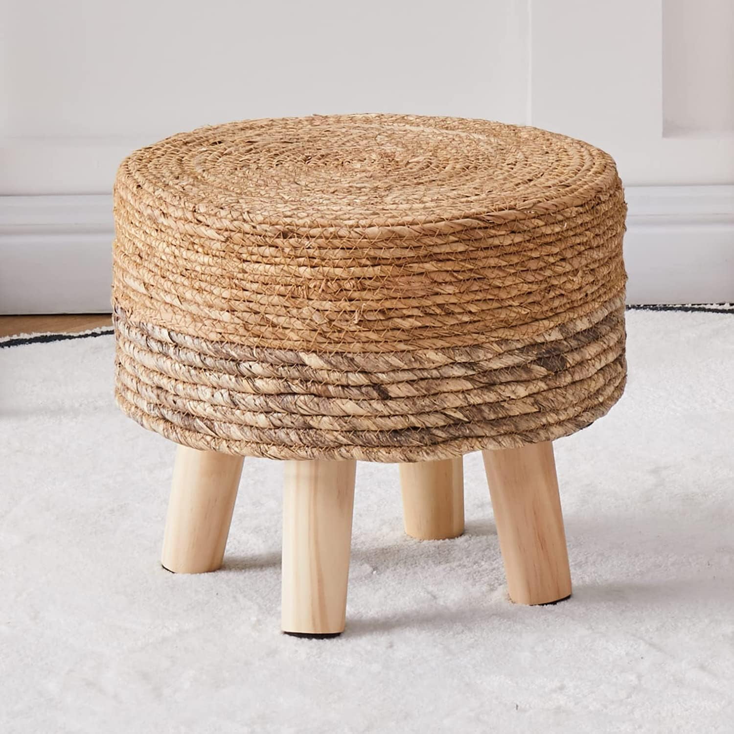 Ottoman Outdoor Sea Grass Stool Poufs Hand Woven Round Foot Stool for ...