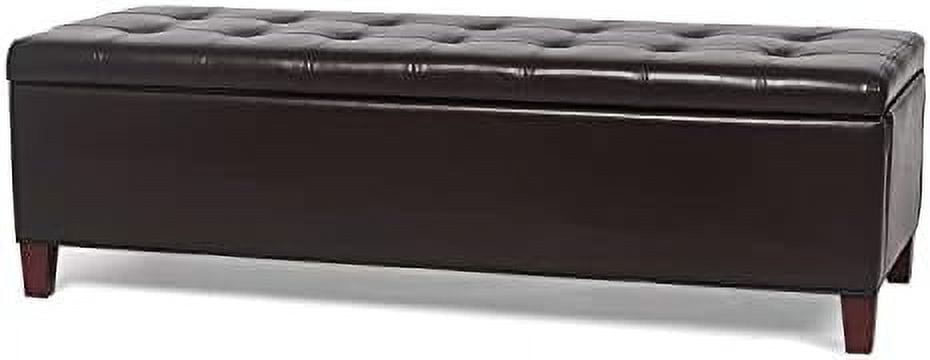 Ottoman PU Leather Button Tufted Entryway Bench Rectangular Toy Chest ...