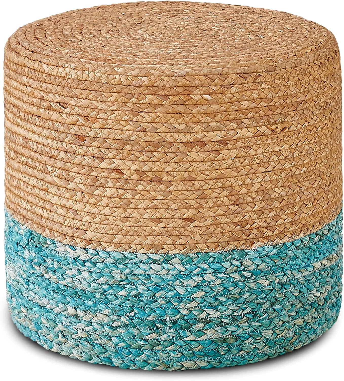 Ottoman Poof Natural Seagrass Poufs Hand Weave Round Footstool Pouffe ...