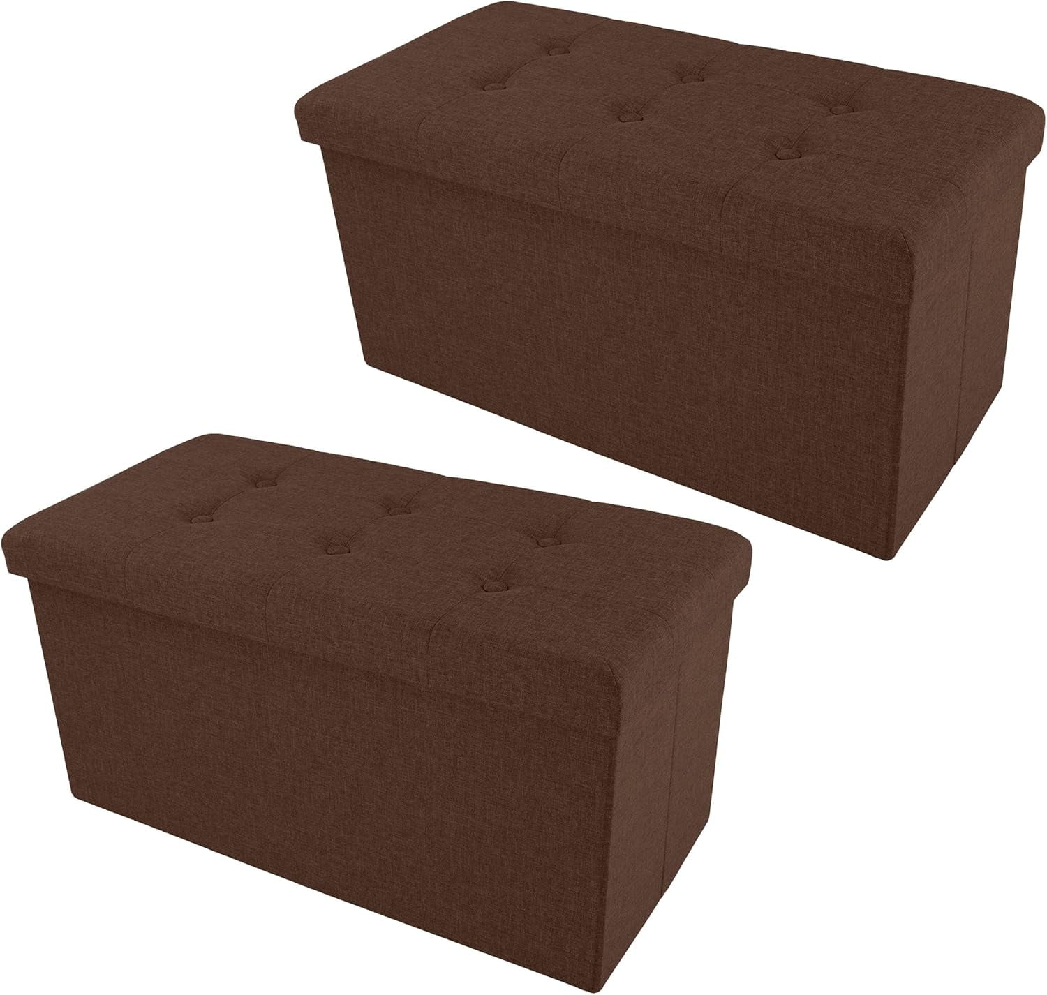 Ottoman Set of 2 - Ottoman Foot Rest, Linen Chest, or Storage Bench Set ...