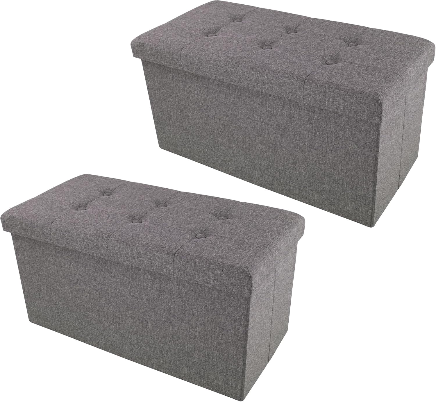 Ottoman Set of 2 - Ottoman Foot Rest, Linen Chest, or Storage Bench Set ...