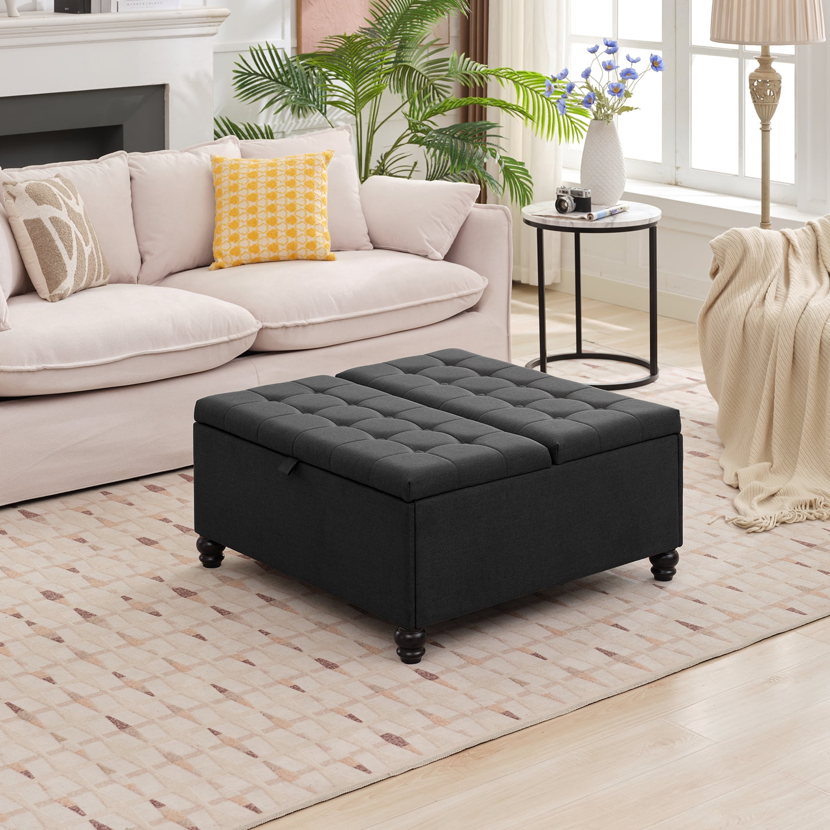 Ottoman with Storage, 35" Extra Large Storage Ottoman Coffee Table with ...