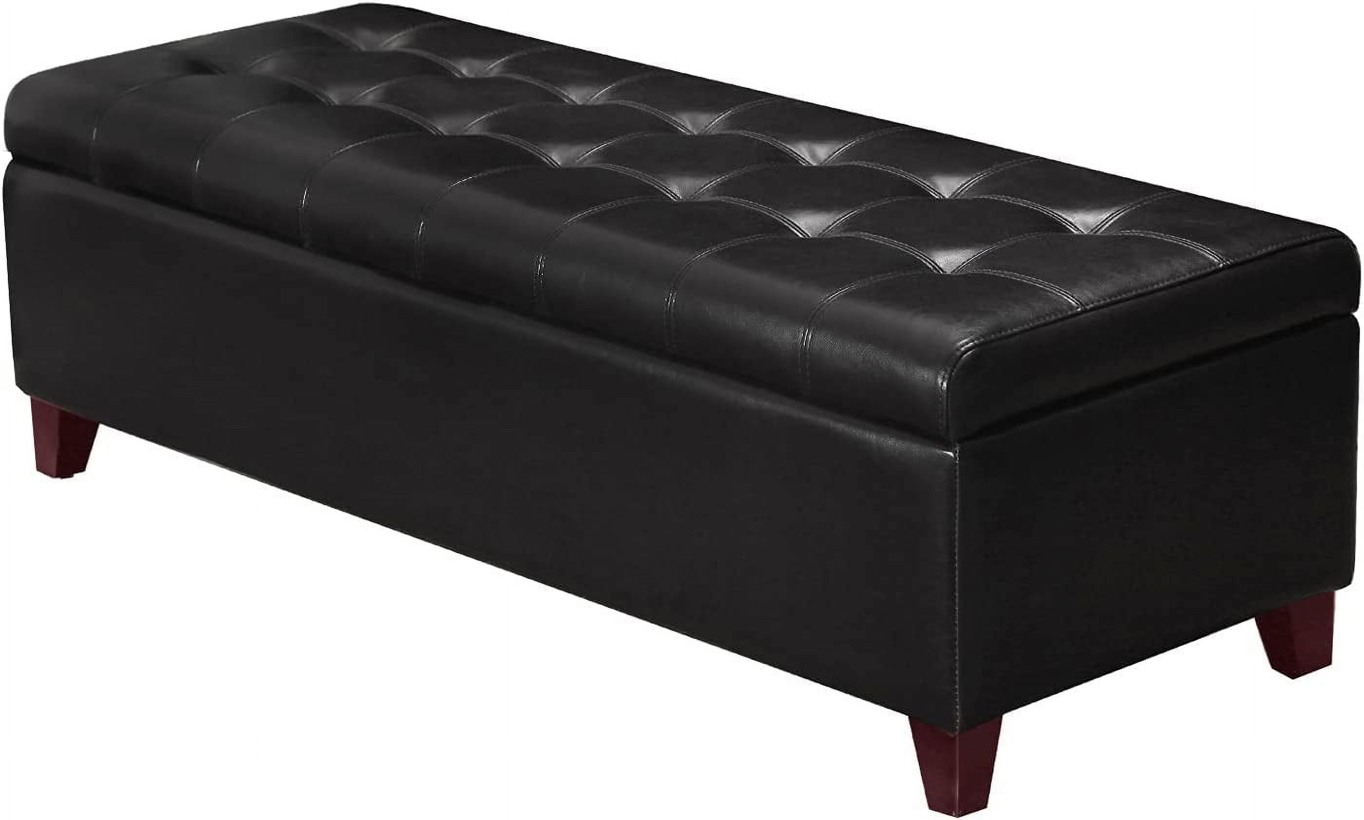 Ottoman with Storage, 51 Inch End of Bed Storage Ottoman Bench, Faux ...