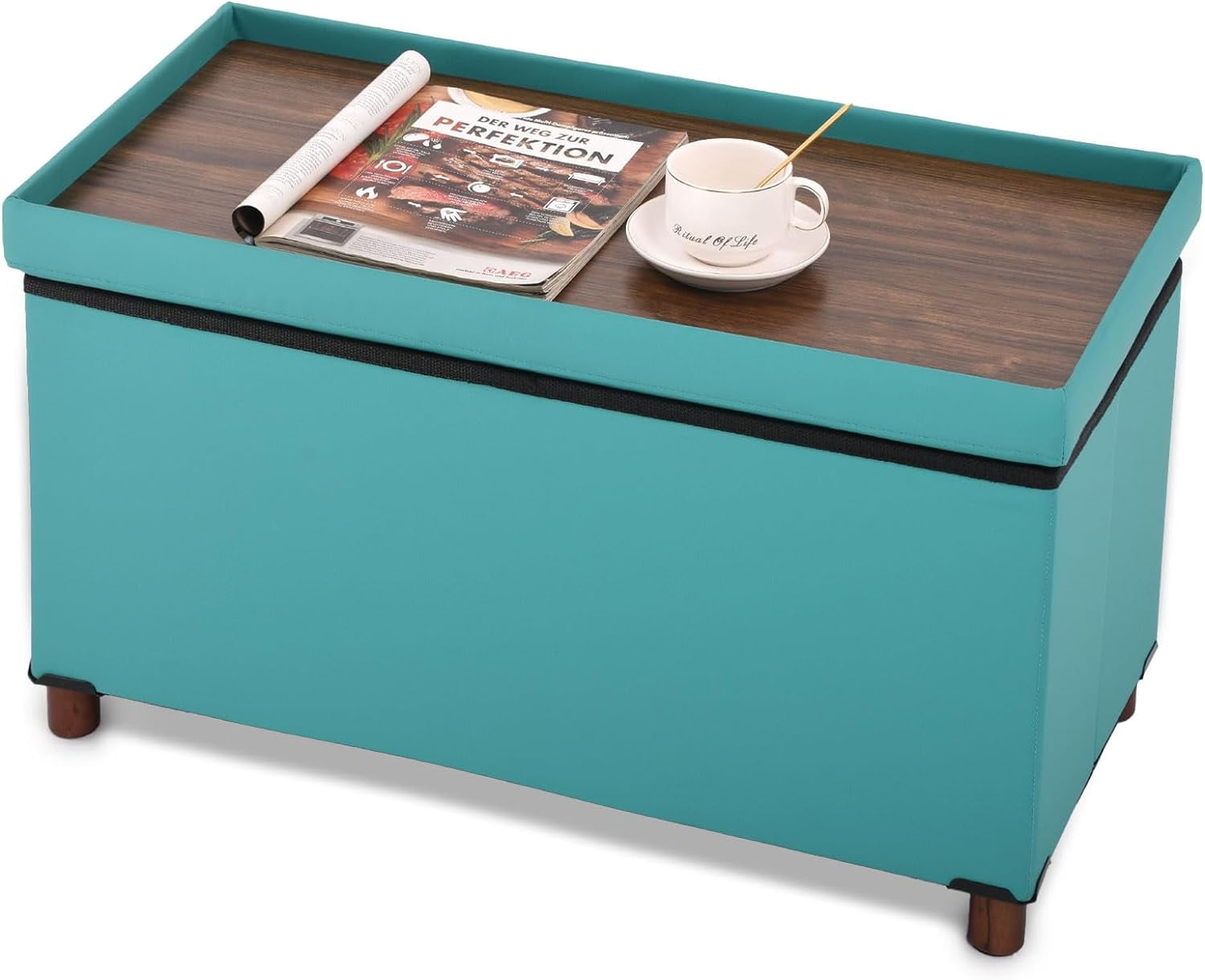 Ottoman Storage Bench for Living Room Storage Ottoman with Tray Bedroom ...