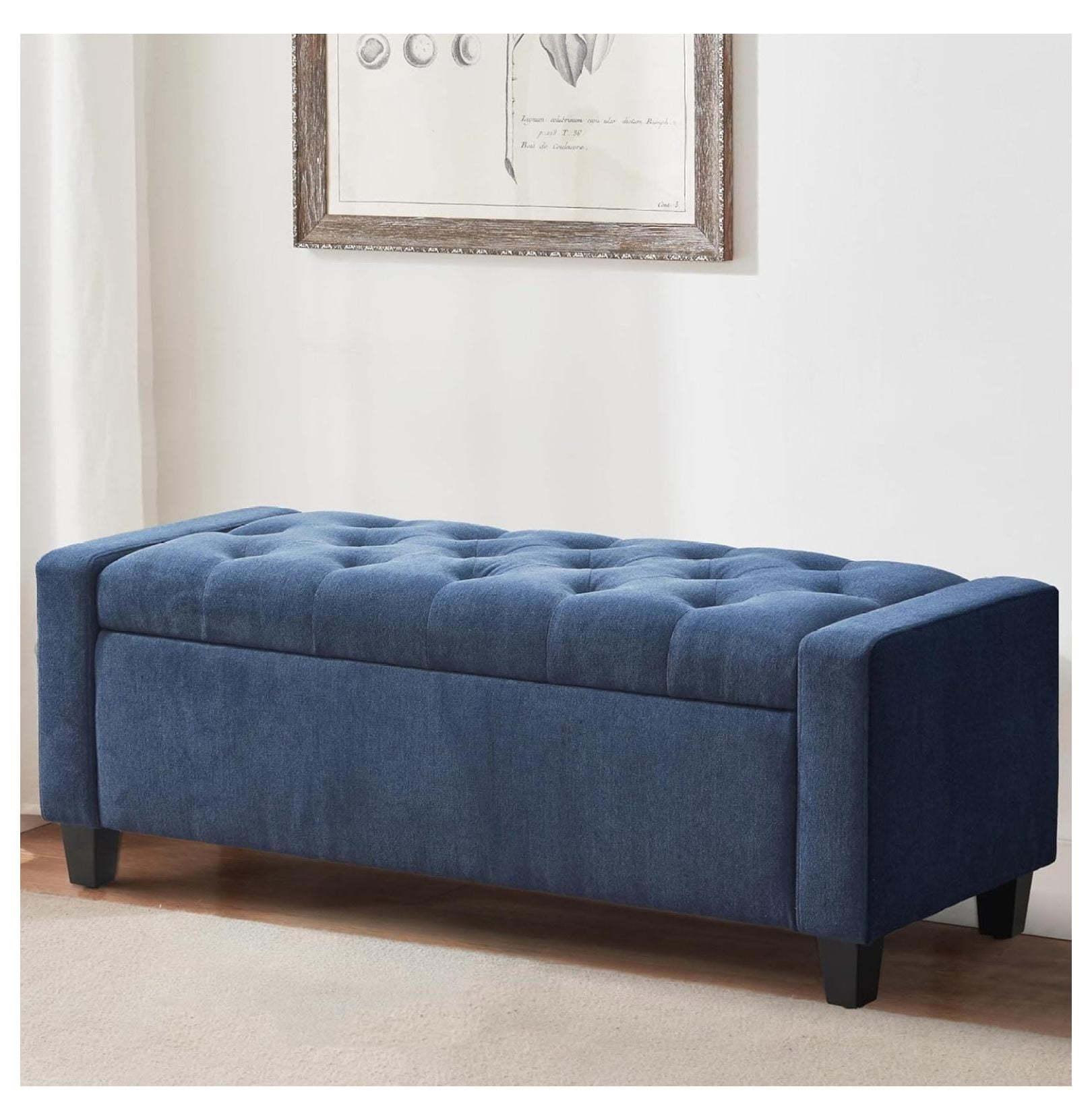 Ottoman with Storage, Fabric Ottoman Bench, .8" Storage Ottoman with ...