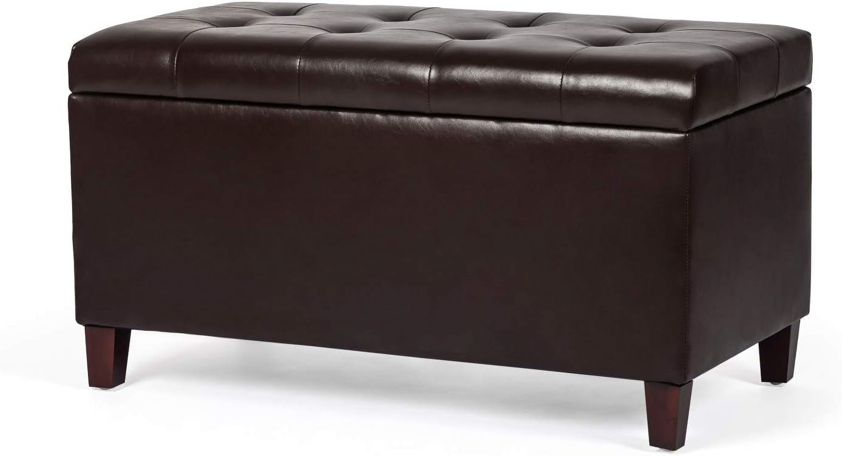 Ottoman with Storage, Faux Leather Storage Ottoman Bench End of Bed ...