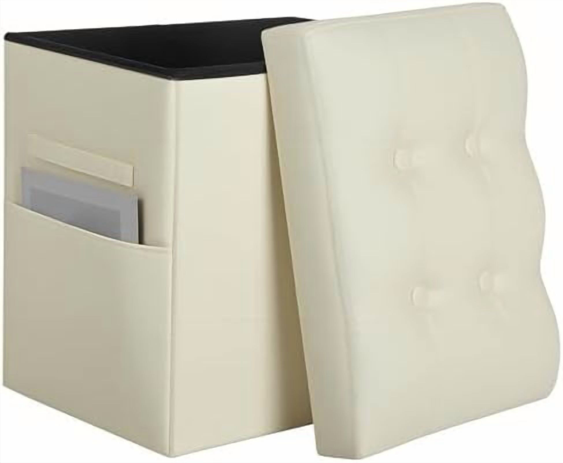 Ottoman with Storage, Slim Tall Foot Rest Stool with Thicker Foam ...