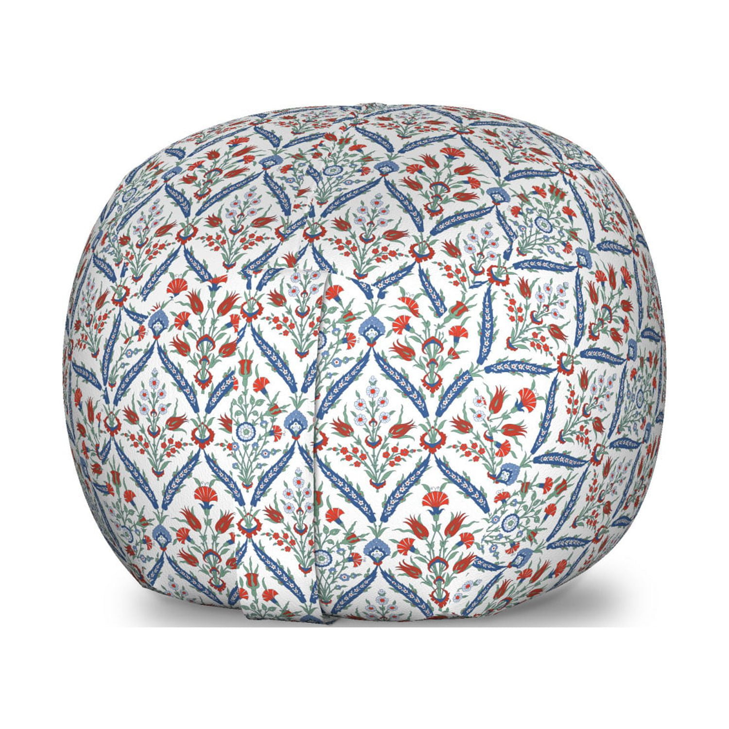 Ottoman Storage Toy Bag Chair, Turkish Traditional Ceramic Tulip ...