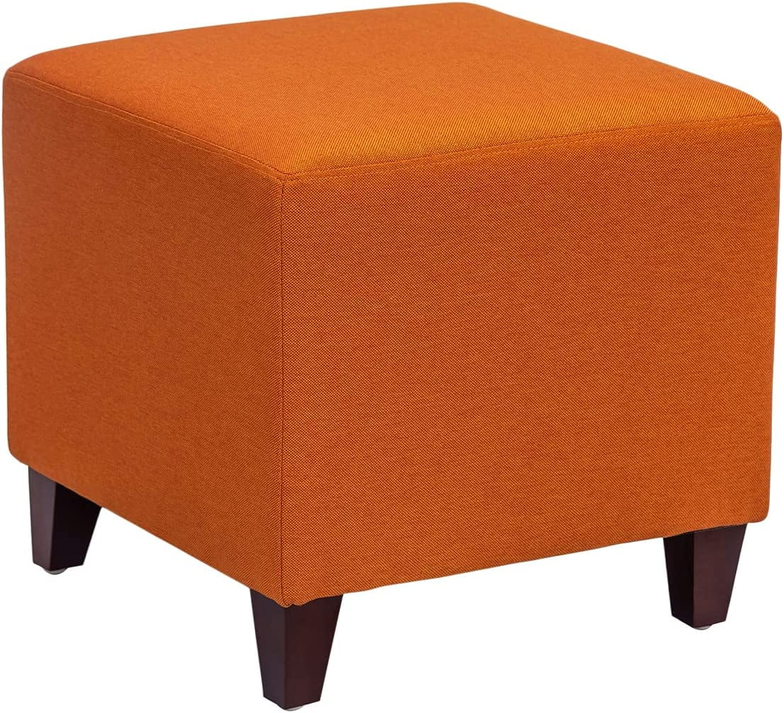 Ottoman with Square Cube Design, 16 Inch Footstools and Ottomans Small ...