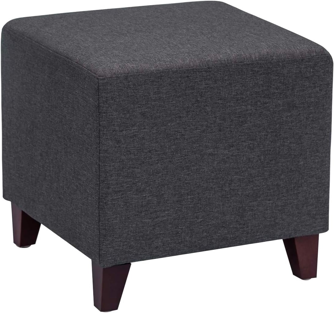 Ottoman with Square Cube Design, 16 Inch Footstools and Ottomans Small ...
