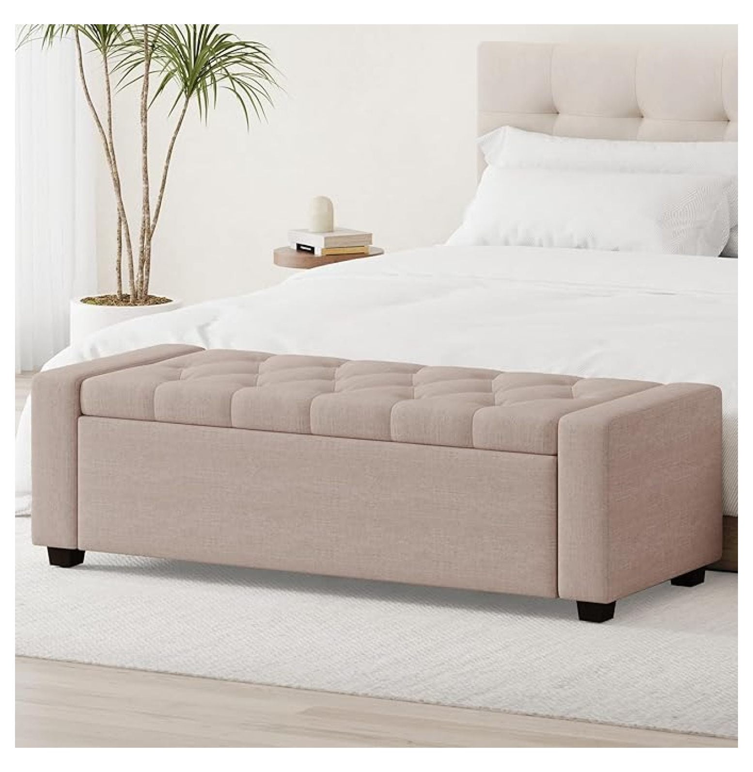 Ottoman with Storage Bench for Bedroom Large Storage Ottoman Entryway ...