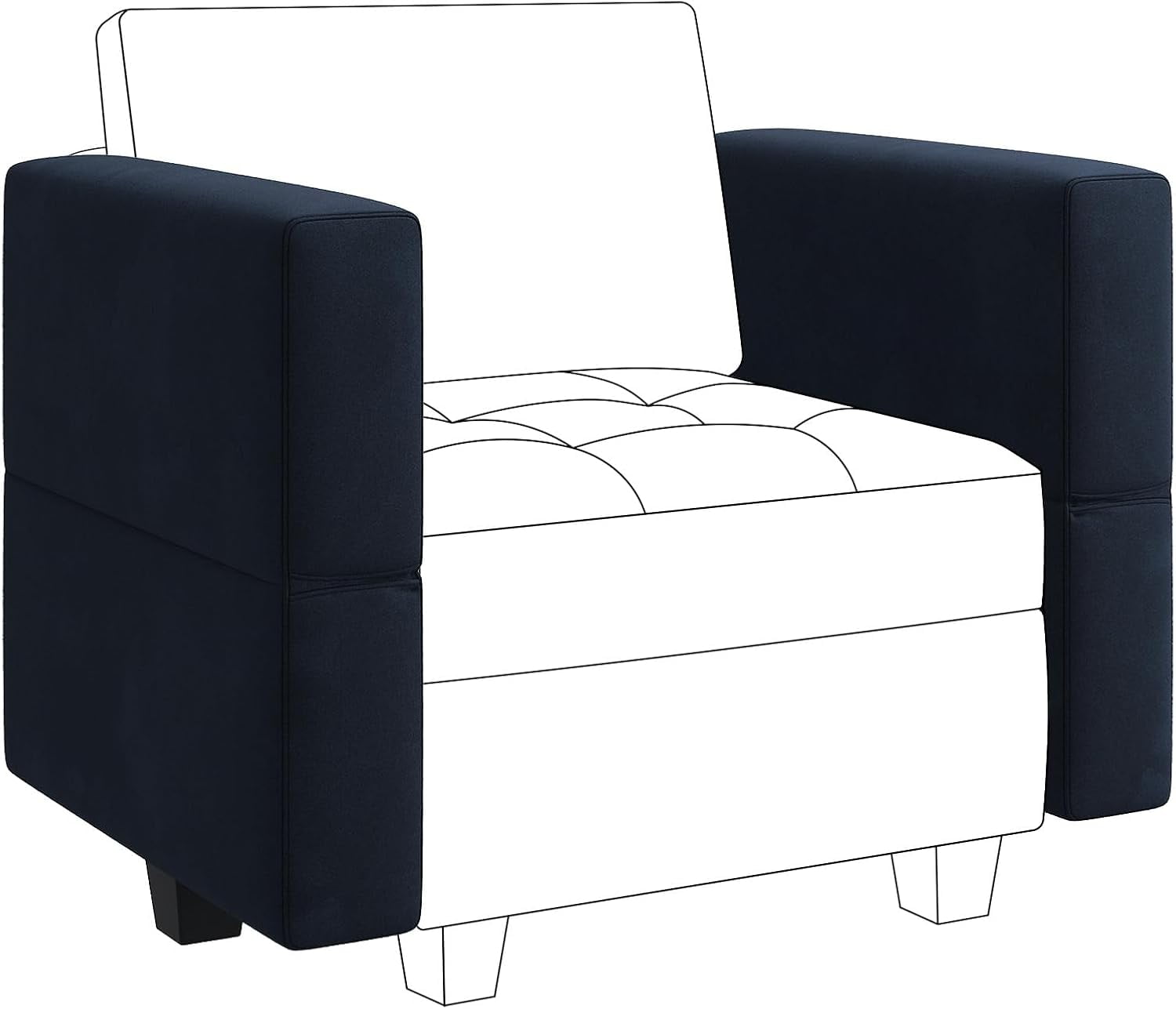 Ottoman with Storage Ottoman for Sectional Couch Cube Seat for Modular ...