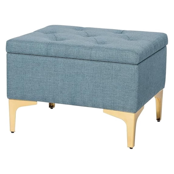 Ottoman with Storage, Rectangular Upholstered Button Tufted Storage ...