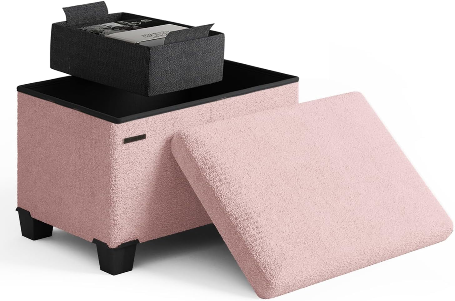 Ottoman with Storage for Living Room, 16 Inch Storage Ottoman Cube ...