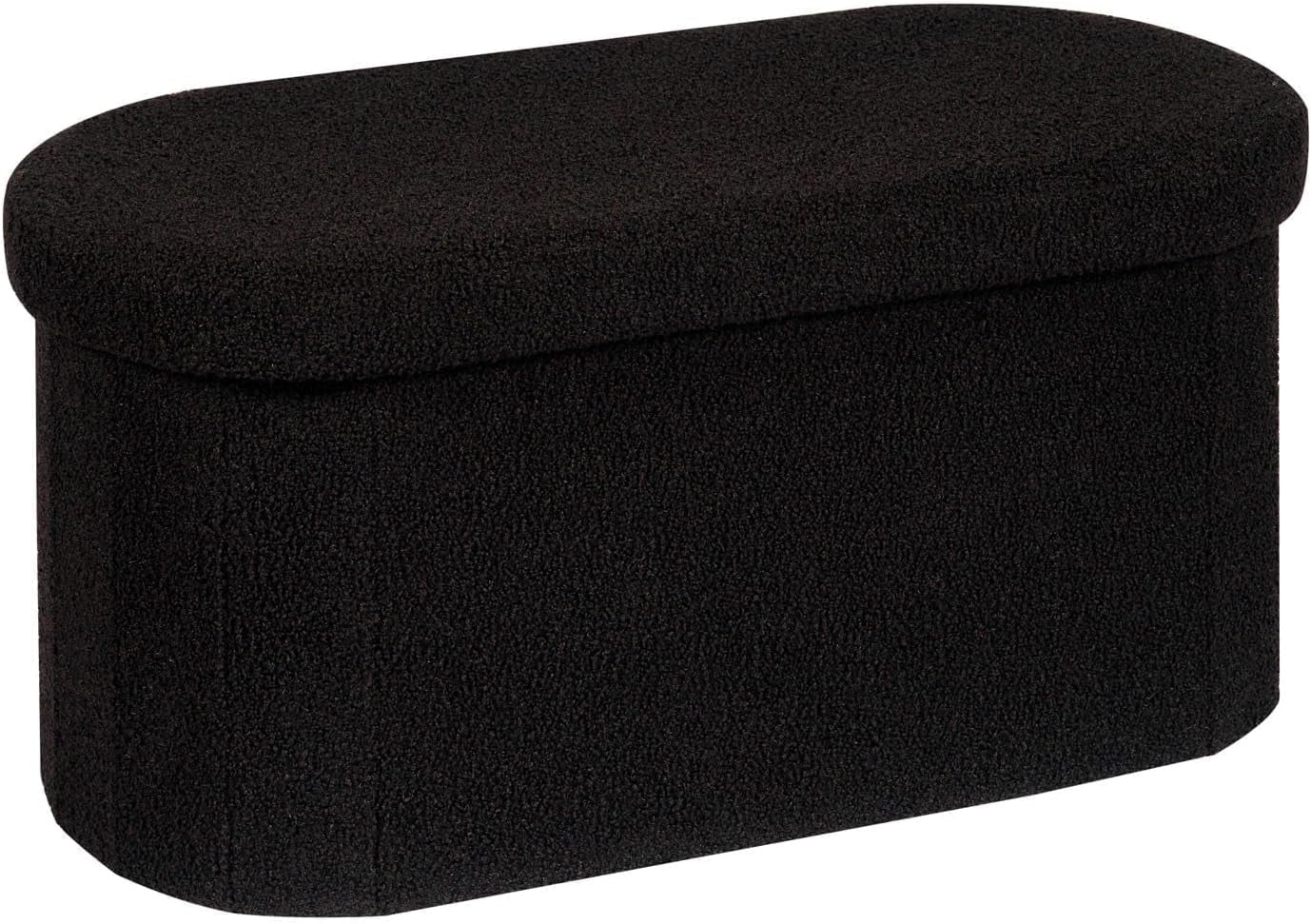 Ottoman with Storage for Living Room, Sherpa Folding Storage Ottoman ...