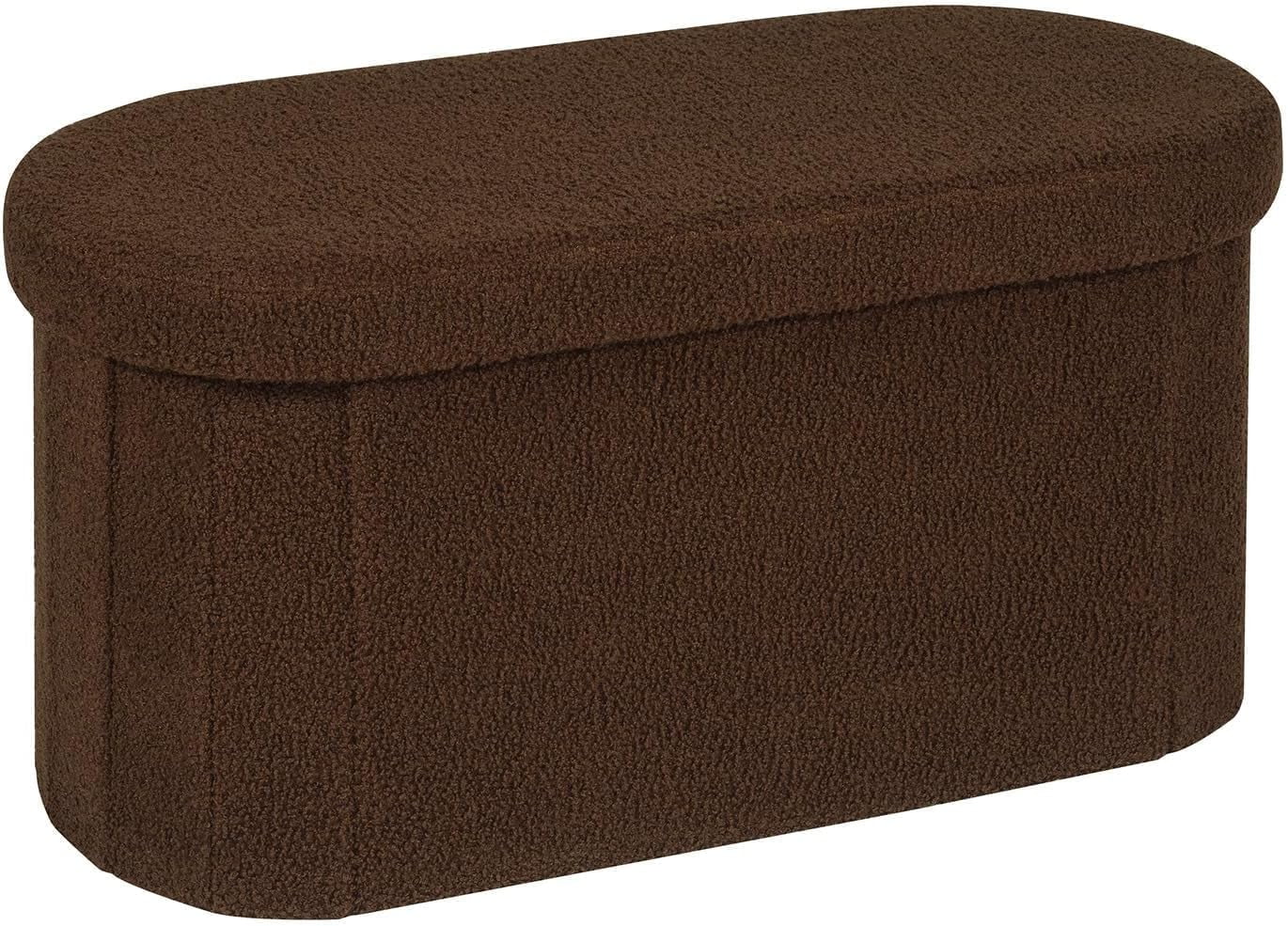 Ottoman with Storage for Living Room, Sherpa Folding Storage Ottoman ...
