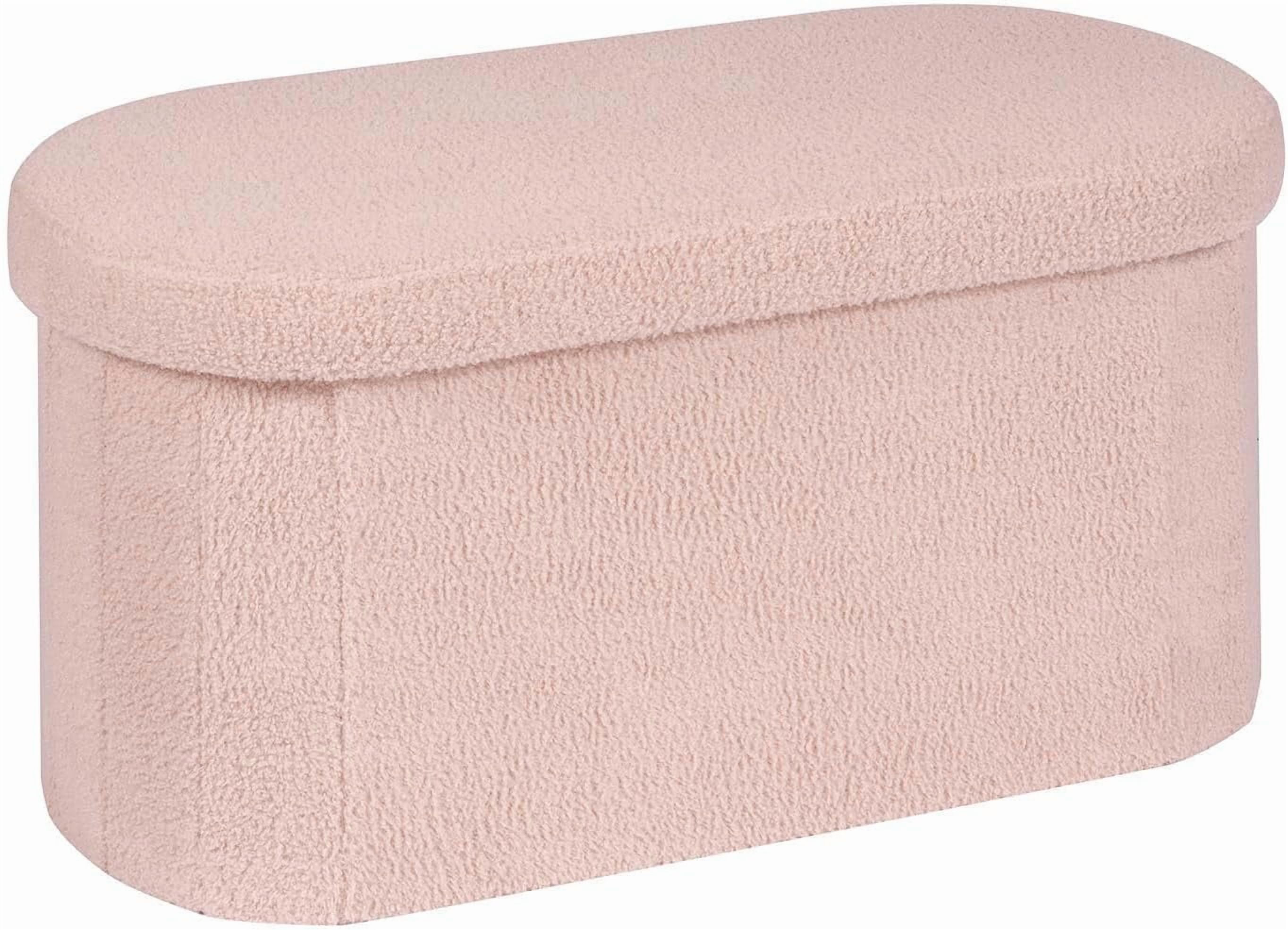 **ottoman with storage for living room, sherpa folding storage ottoman ...