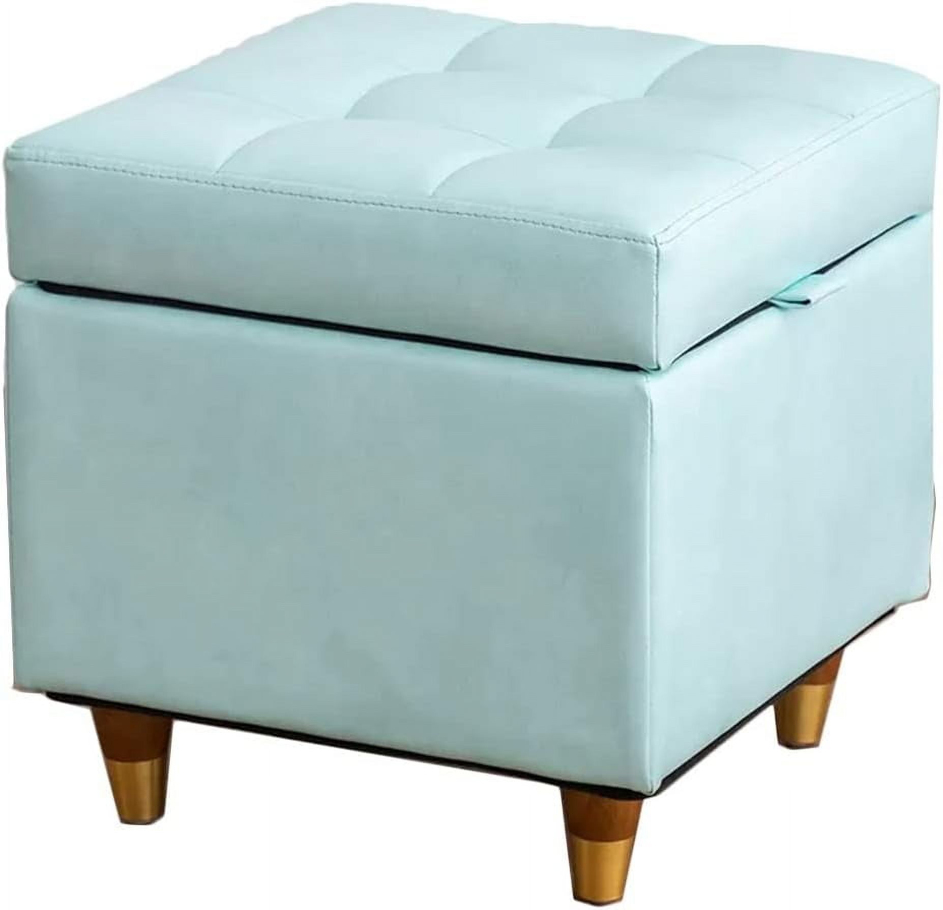 Ottomans PU Leather Stool Vanity Stool Storage Ottoman Foot Stools ...