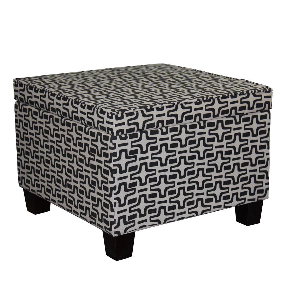Ottomans With Storage, 18" Tall Storage Ottoman, Geometric Star Print ...