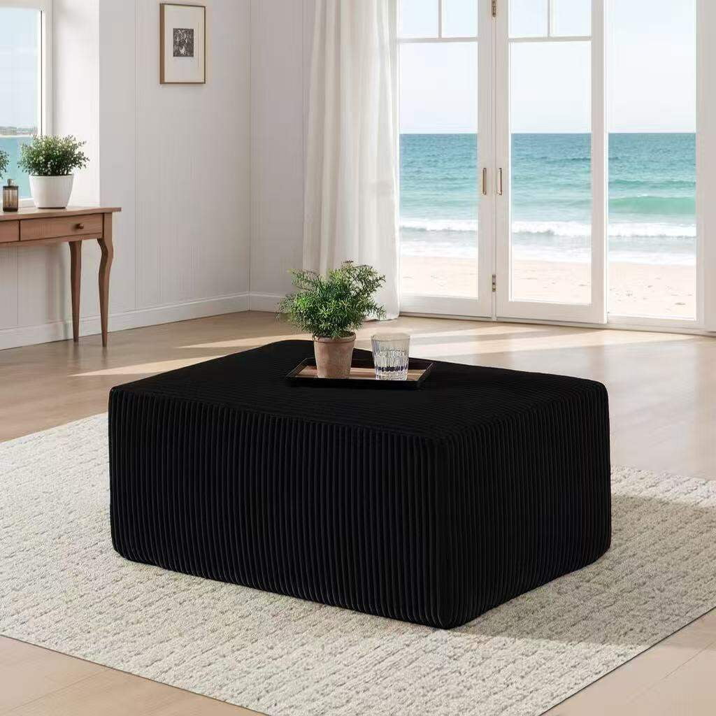 Ottomans With Storage, Full Compressed Corduroy Upholstered Ottoman ...