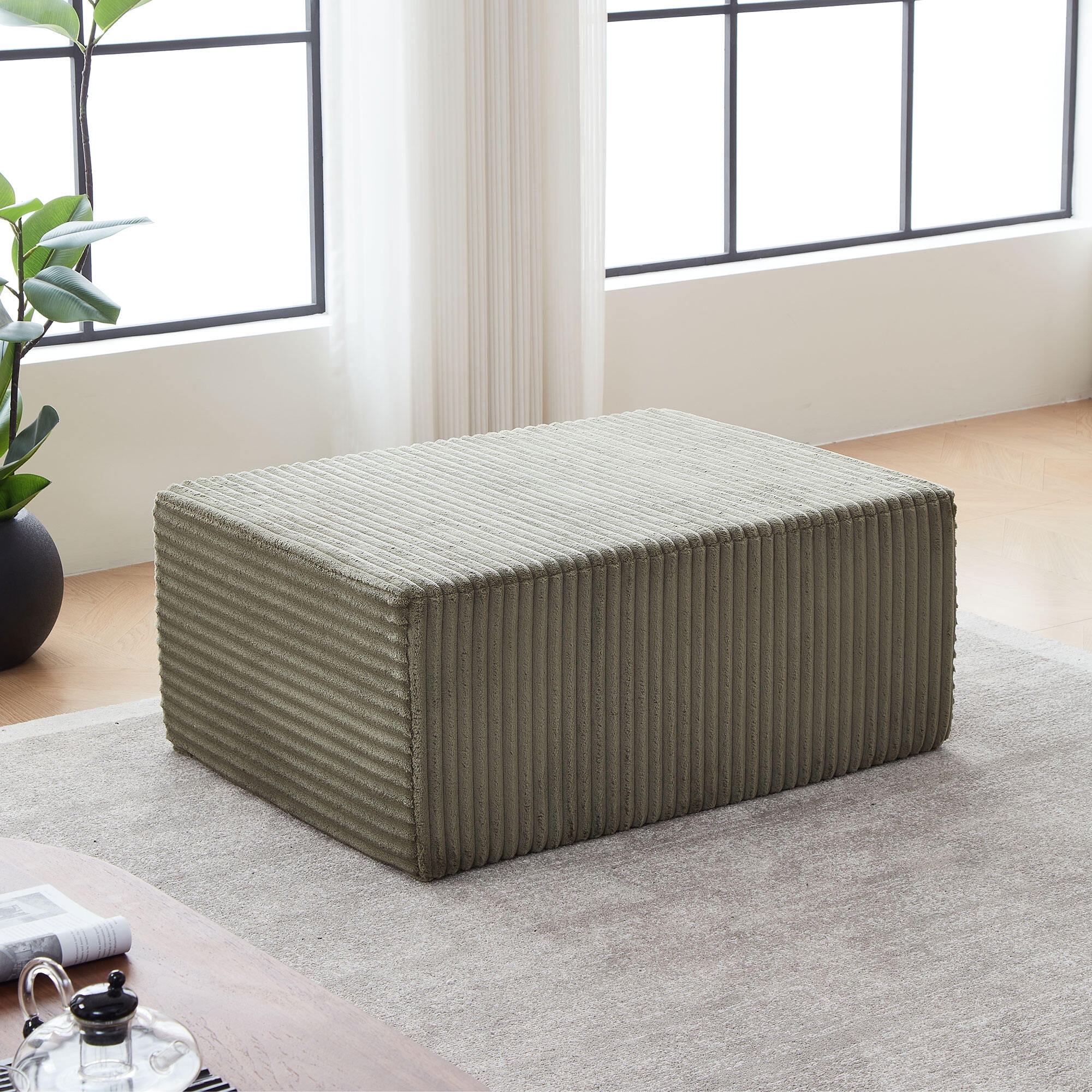 Ottomans With Storage, Ottoman for Modular sofa, Green Large Ottomans ...