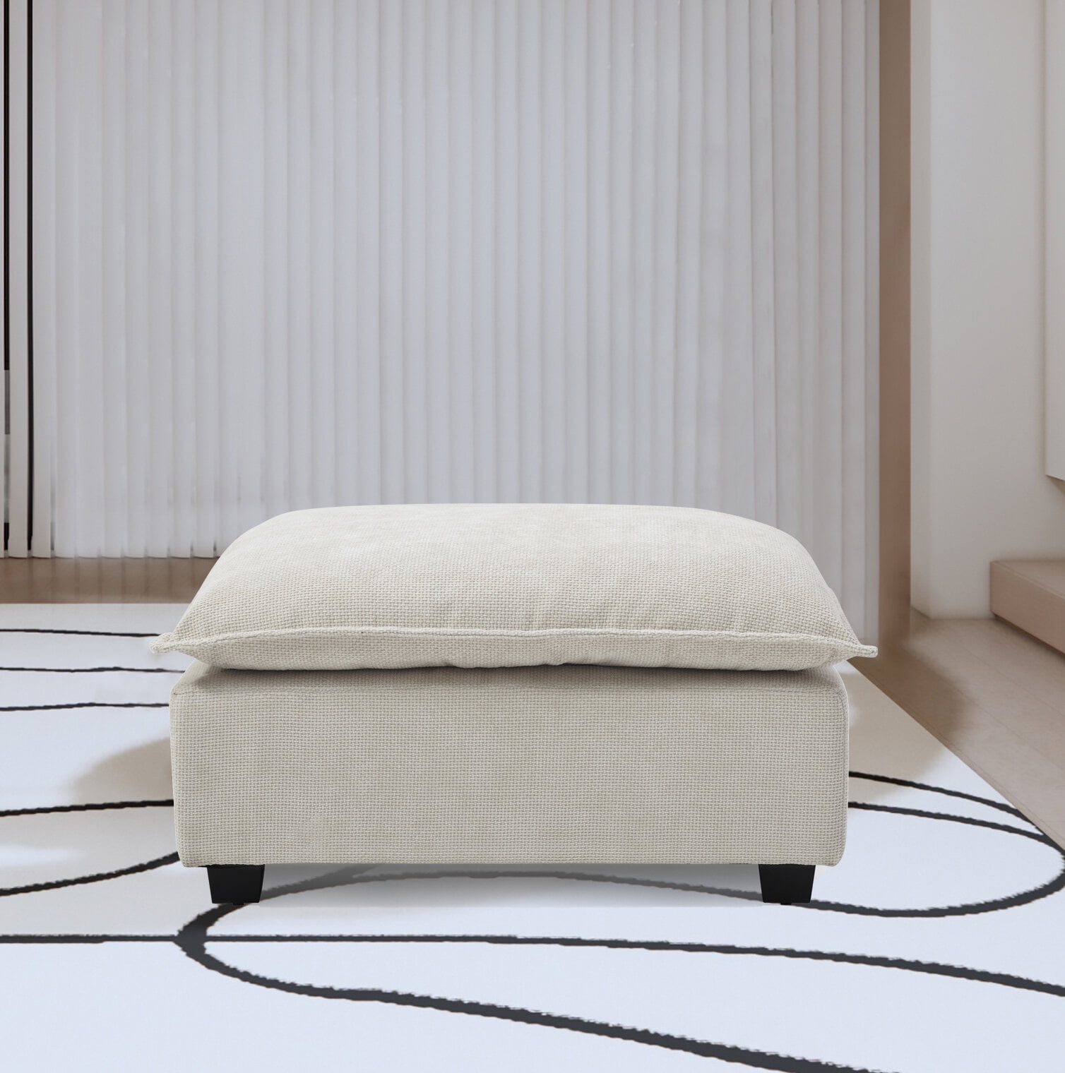 Ottomans With Storage Contemporary Vertical Channel Chenille fabric ...