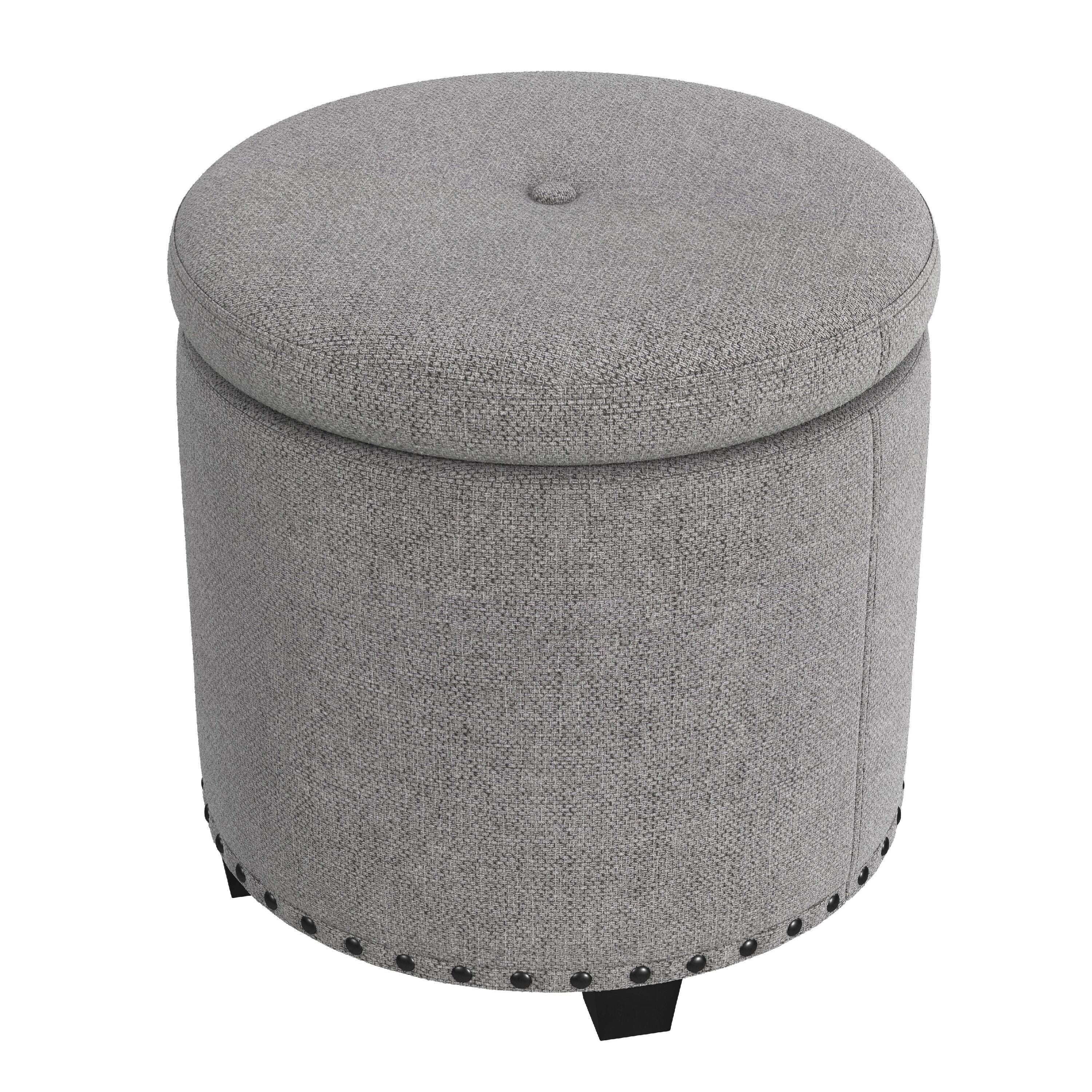 Ottomans With Storage Zoya Storage Ottoman, 19 Inch Round Lift Top ...