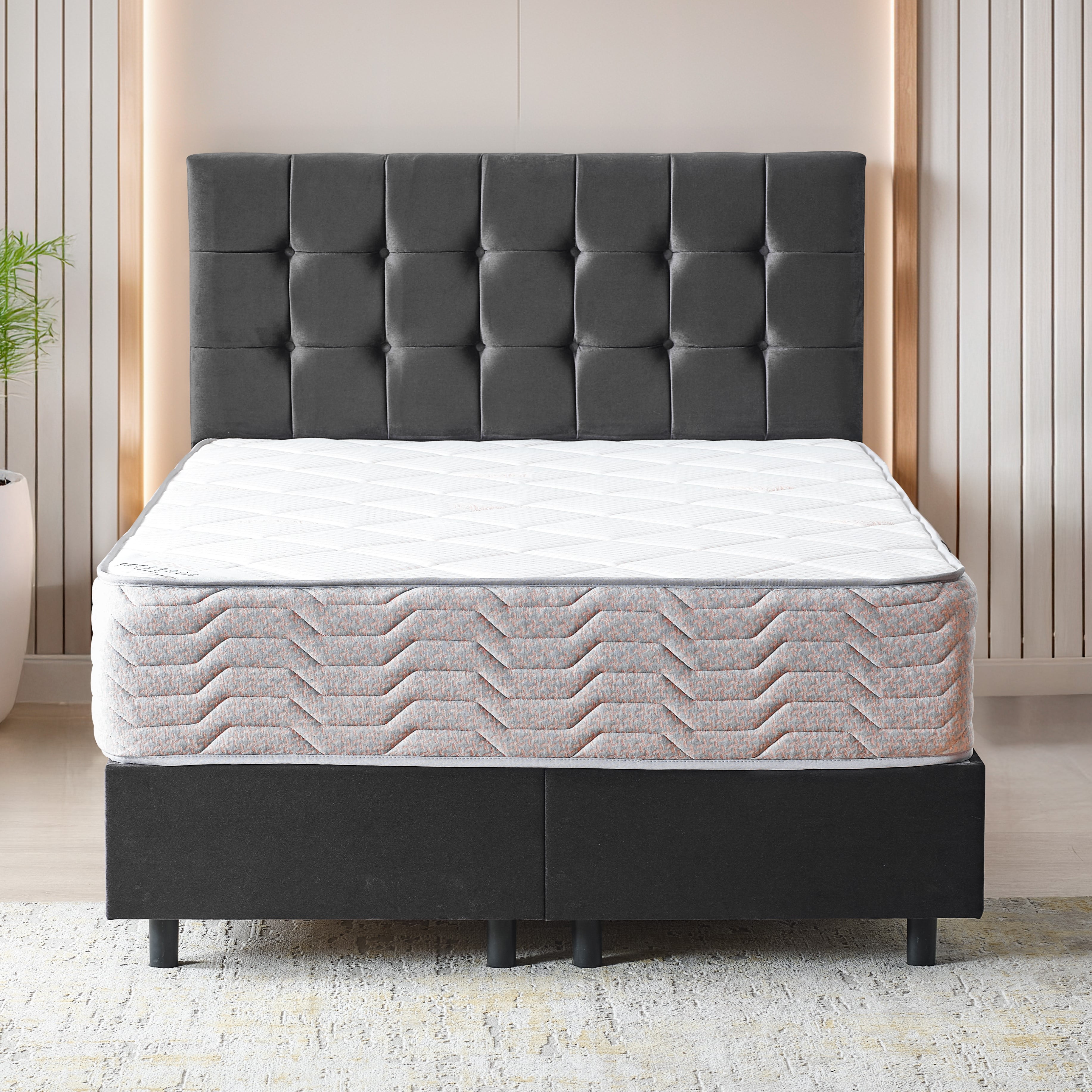 Ottomanson 12" Twin-XL Plush Hybrid Mattress with Pocket Coils ...