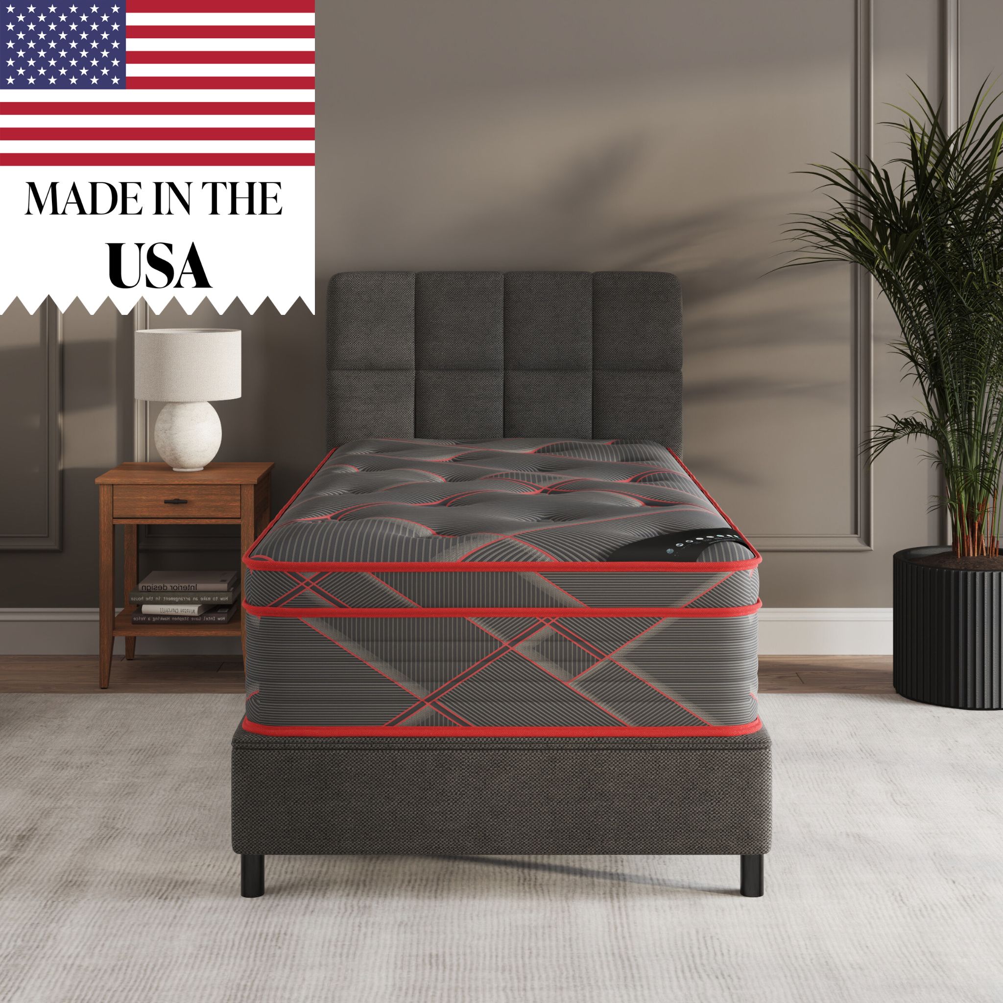 Ottomanson 13" Twin Plush Euro Top Hybrid Mattress with Pocket Coils ...