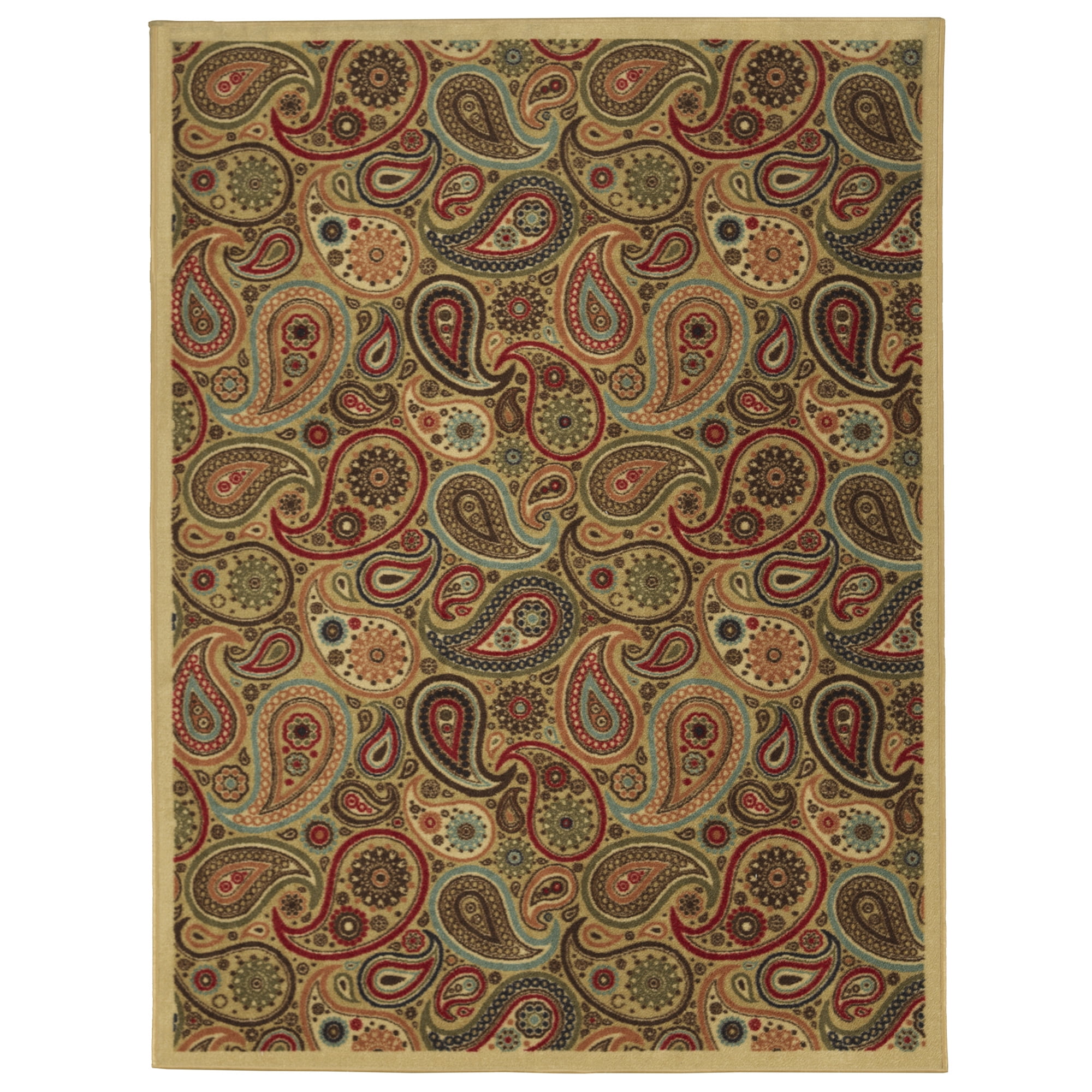 Ottomanson Classics Non-Slip Rubberback Paisley 3x5 Indoor Area Rug, 3 ...