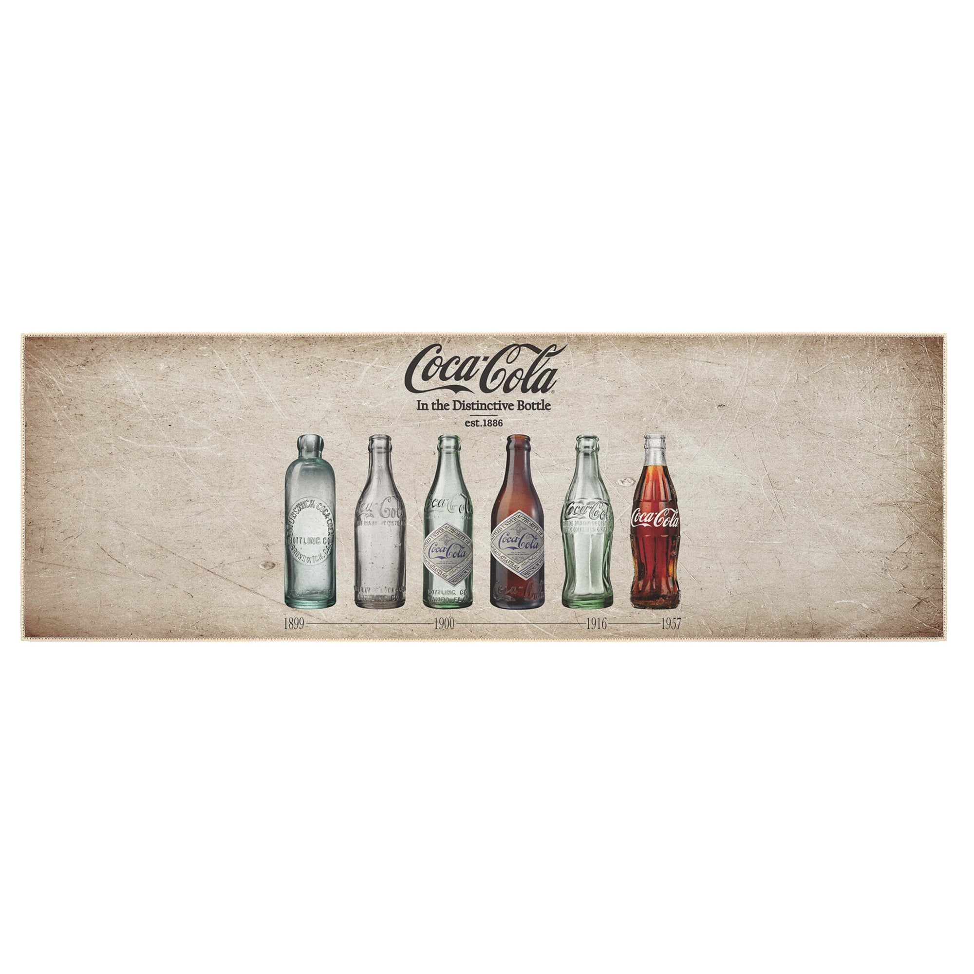 Ottomanson Coca-Cola Bottle Evolution Machine Washable Non-Slip ...