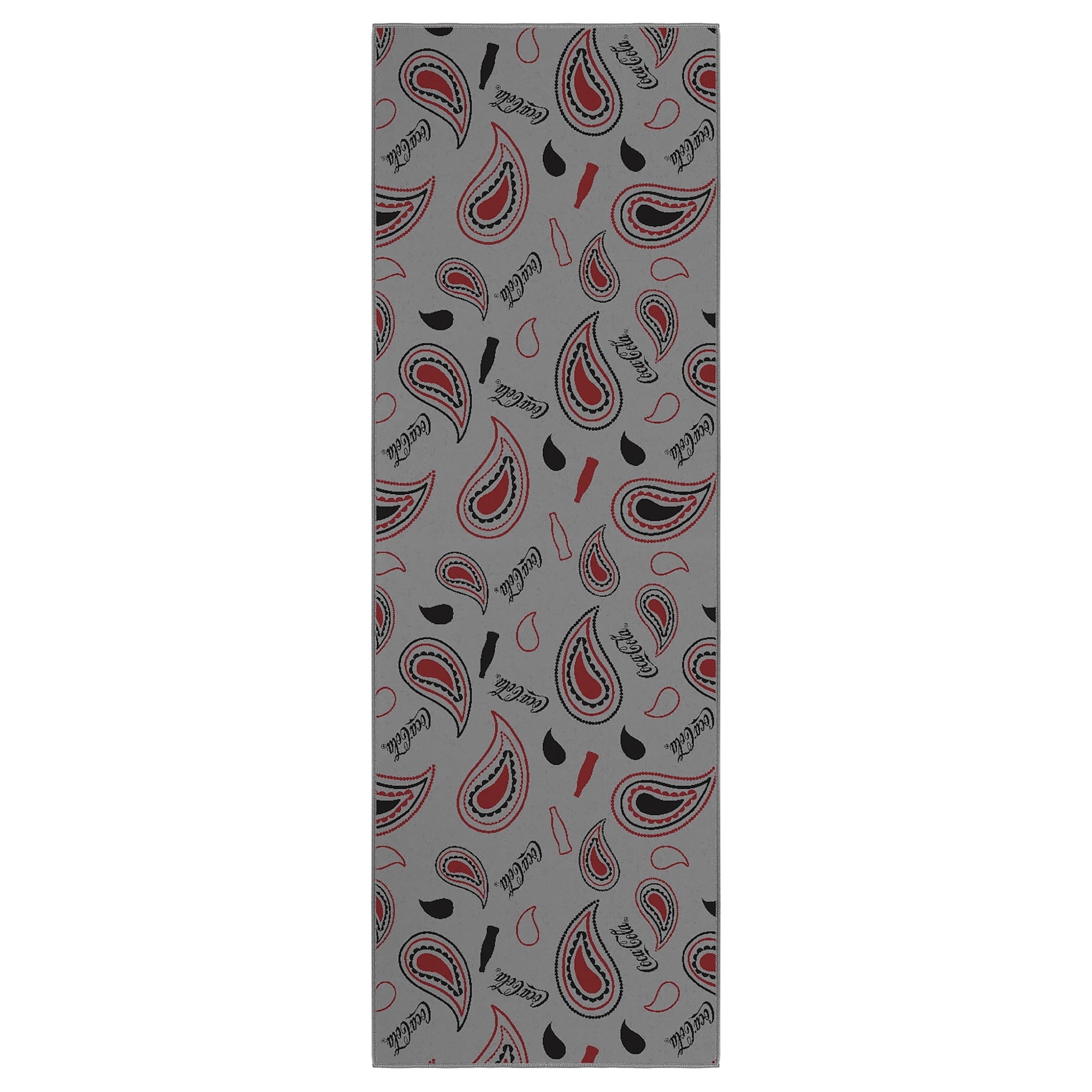 Ottomanason Coca-Cola Paisley Runner Rug, 20x59, Gray/Multi - Walmart.com