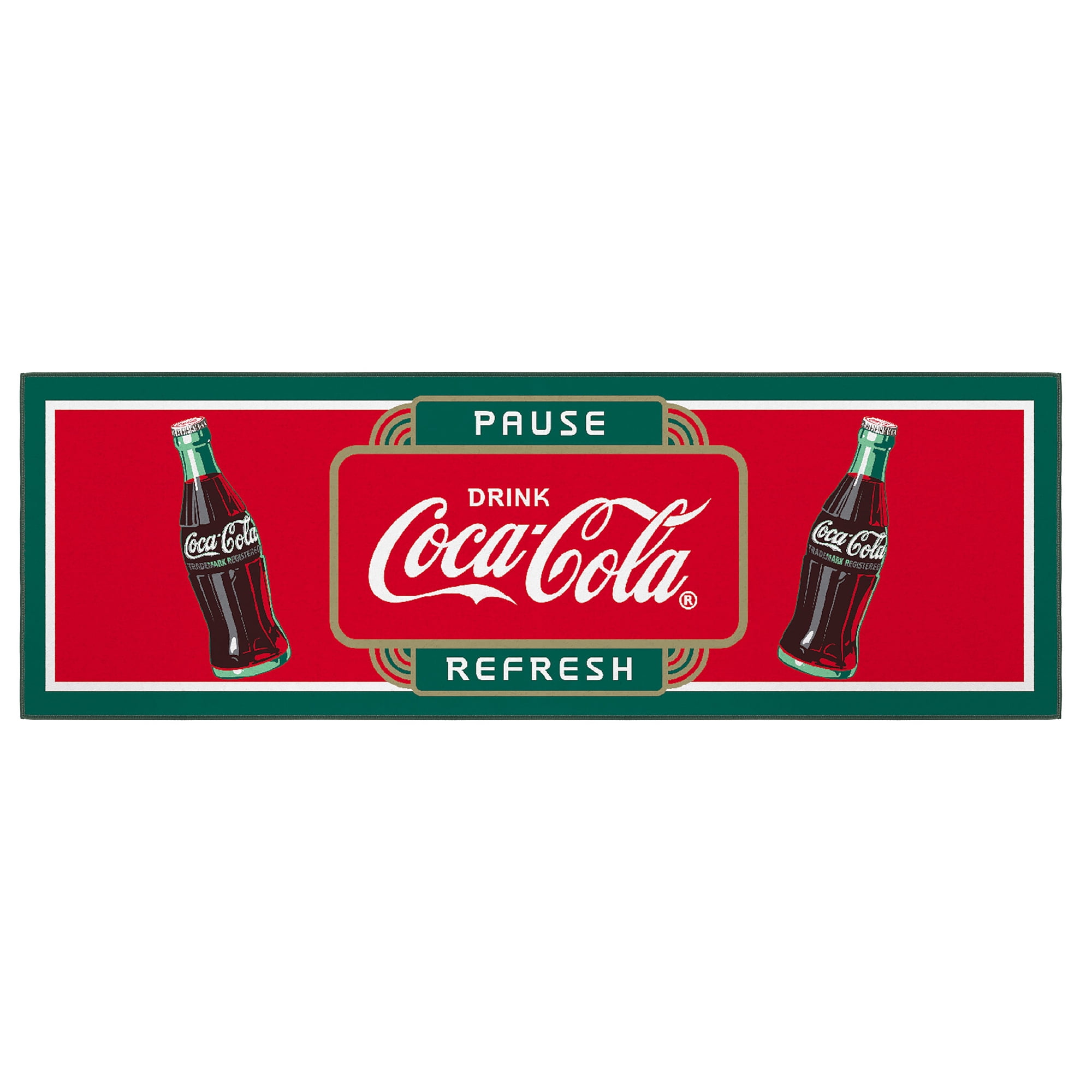 Ottomanson Coca-Cola Vintage Non-Slip Rubberback Runner Rug 20x59 Red ...