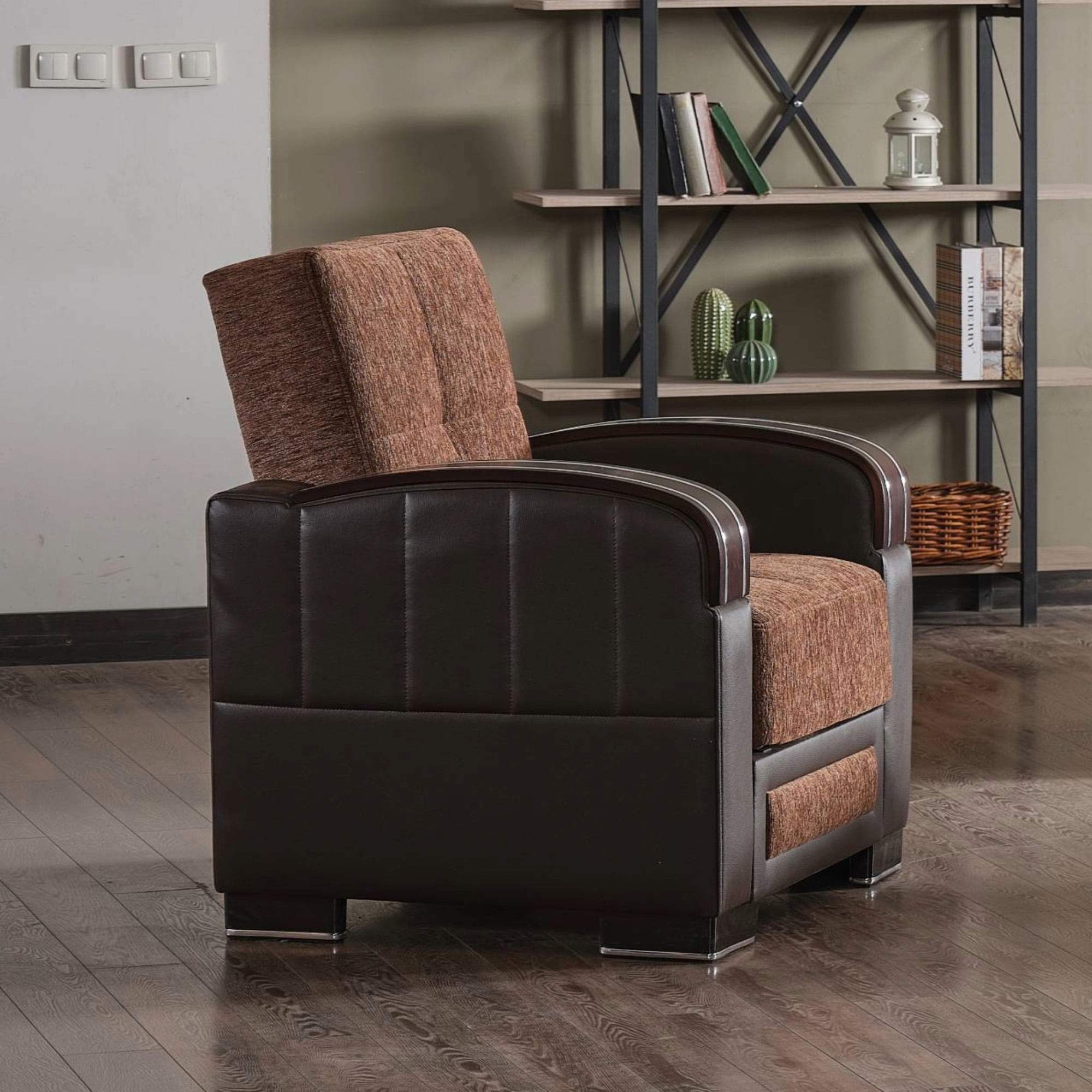 Ottomanson Convertible Accent Chair Chenille Modern Sleeper Armchair ...
