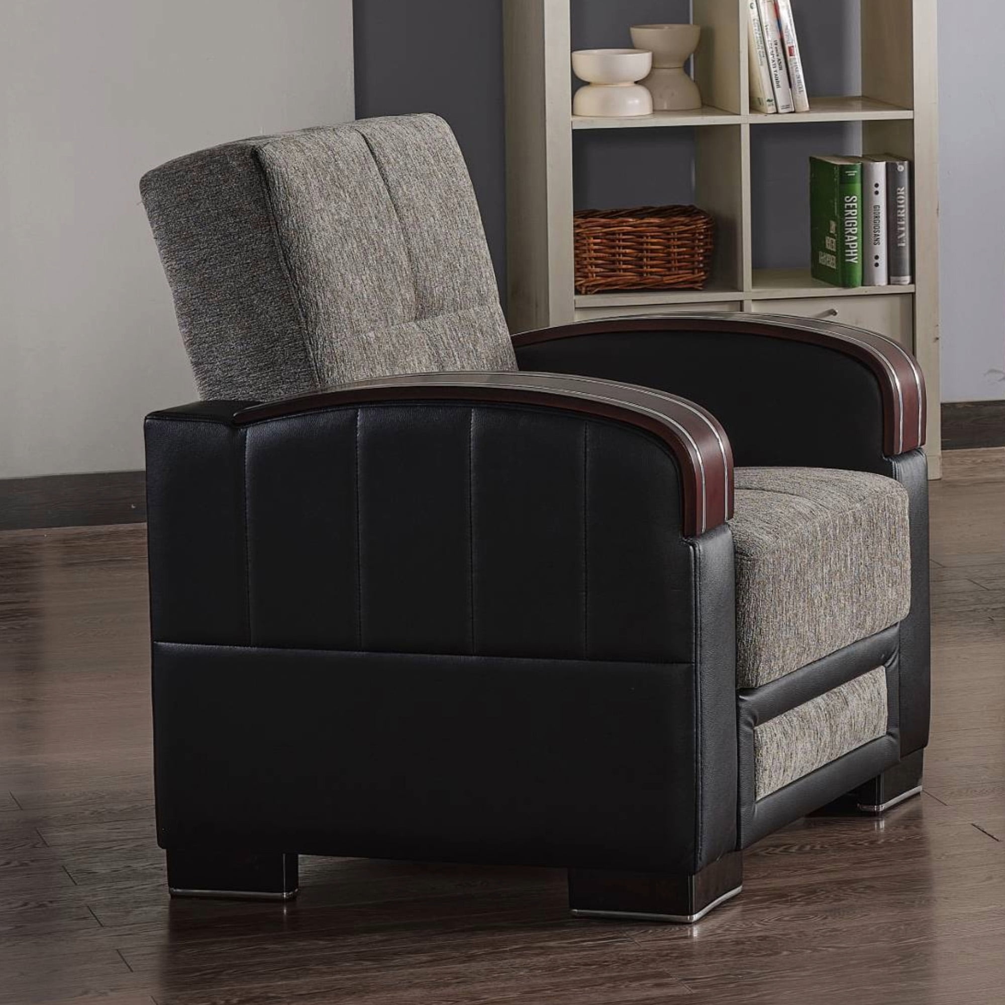 Ottomanson Convertible Accent Chair Chenille Modern Sleeper Armchair ...