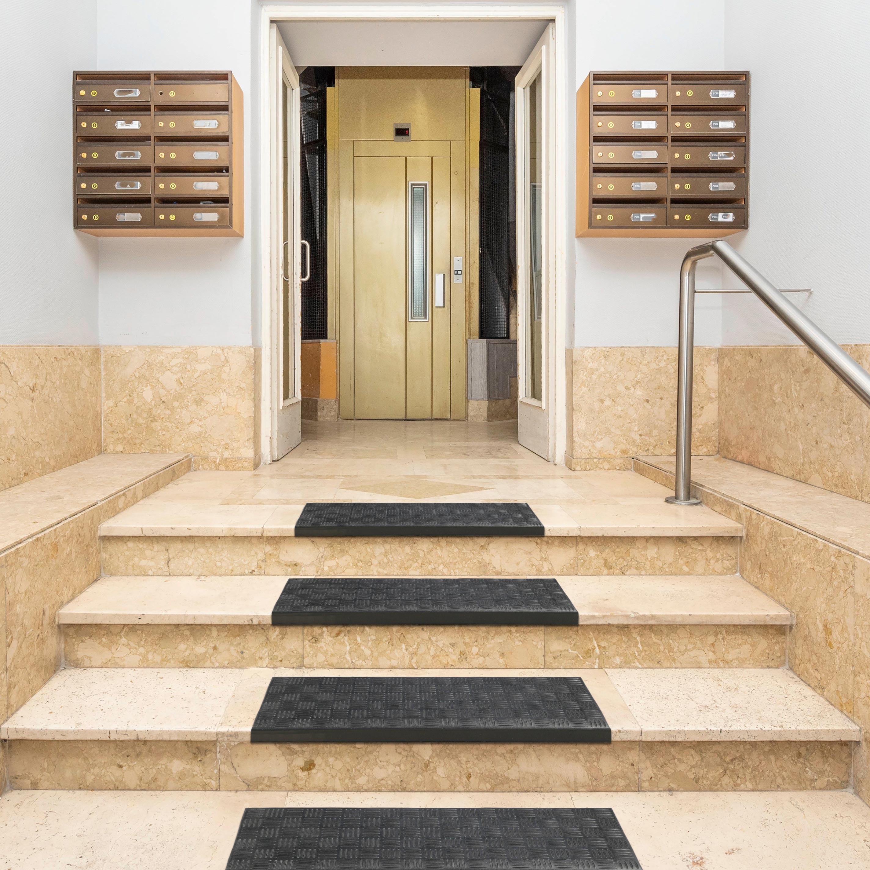 Rubber-Cal 6-Piece Regal Stair Treads Rubber Step Mats, 9.75 by 29.75 ...