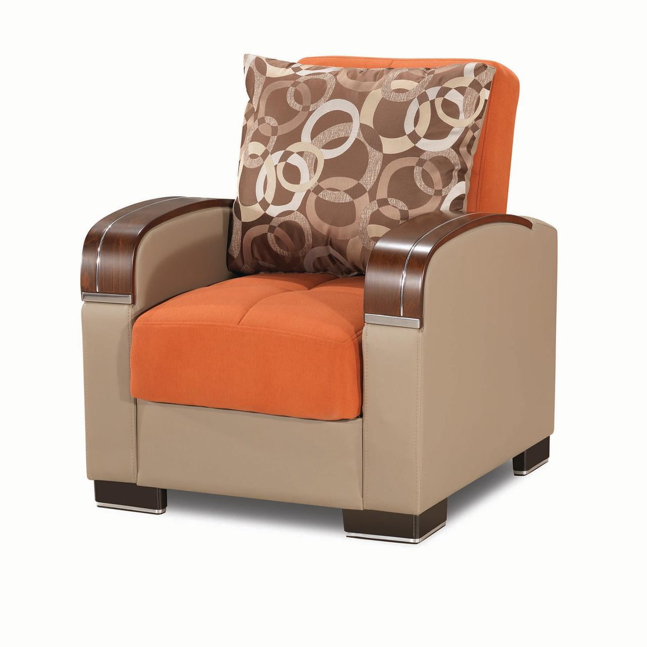 Ottomanson Founders Convertible Arm Chair, Orange Chenille - Walmart.com