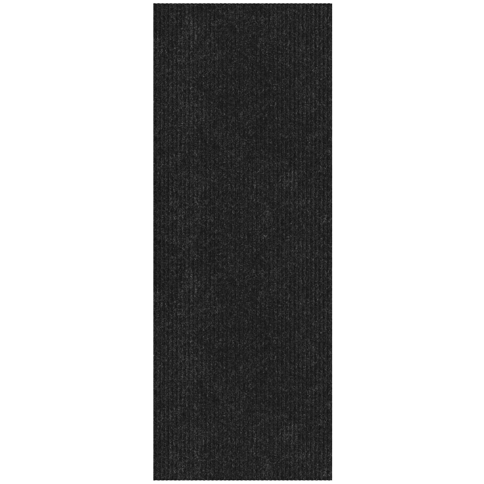 Ottomanson, Hallway Runner Rug, 2' x 6', Black Ribbed - Walmart.com
