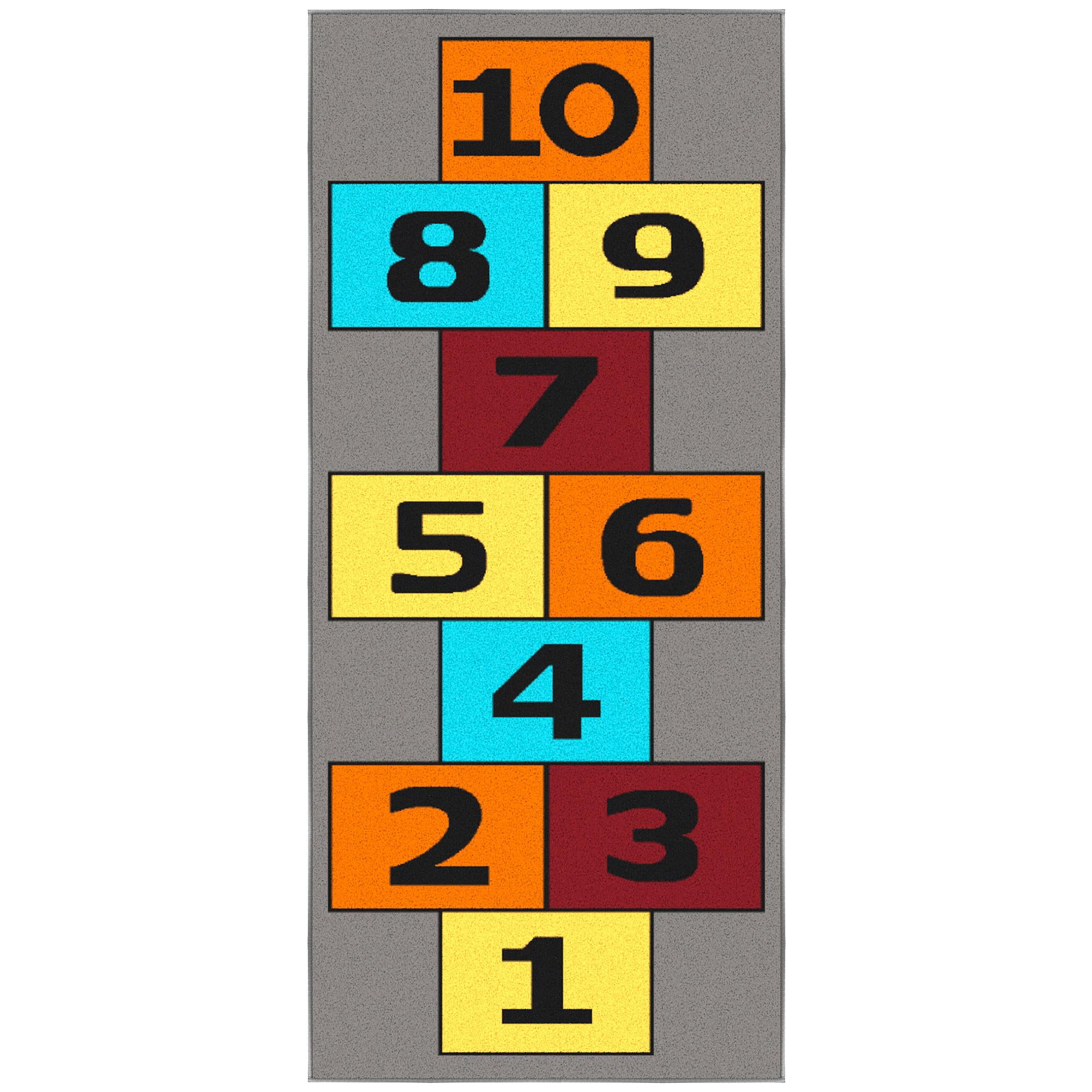 Ottomanson Hopscotch Machine Washable Non-Slip 3x6 Runner Rug for Kids ...