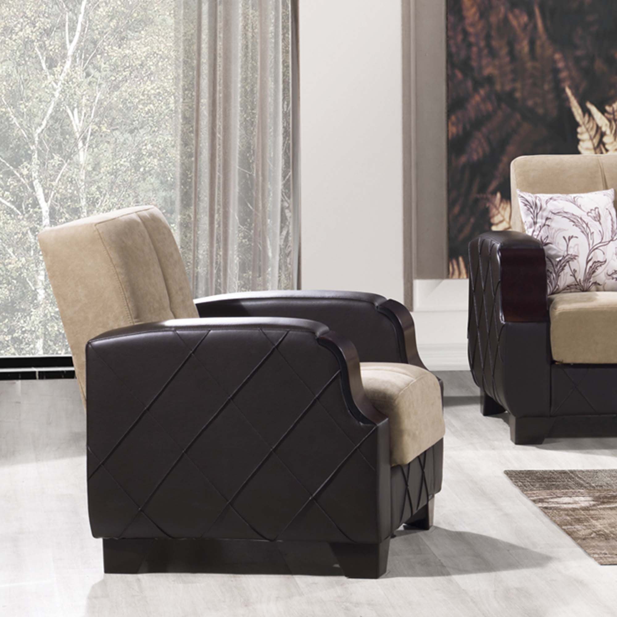 Free Shipping! Ottomanson Luna Convertible Arm Chair Sleeper Bed Brown ...