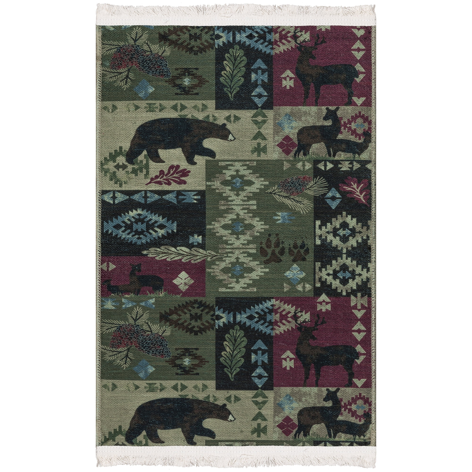 Ottomanson Machine Washable Cotton 2x3 Flatweave Area Rug for Entryway ...