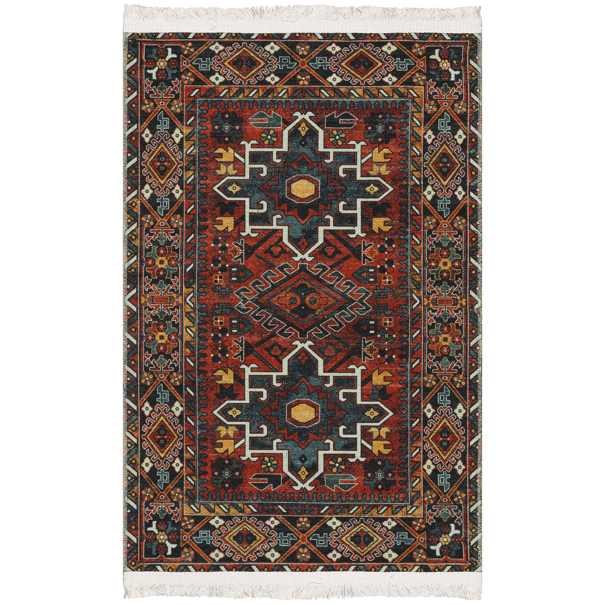 Ottomanson Machine Washable Cotton 2x3 Flatweave Area Rug for Entryway ...