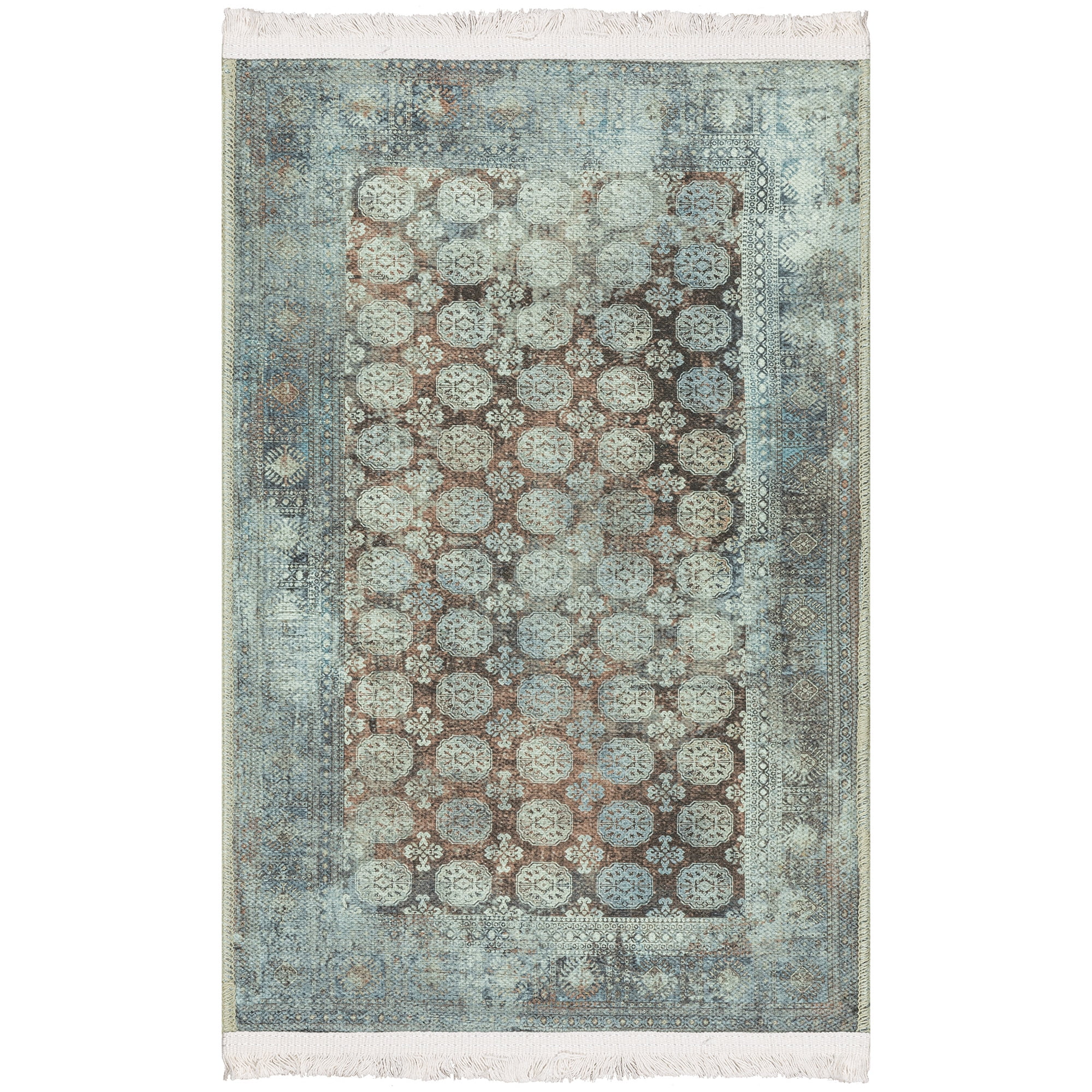 Ottomanson Machine Washable Cotton 2x3 Flatweave Area Rug for Entryway ...