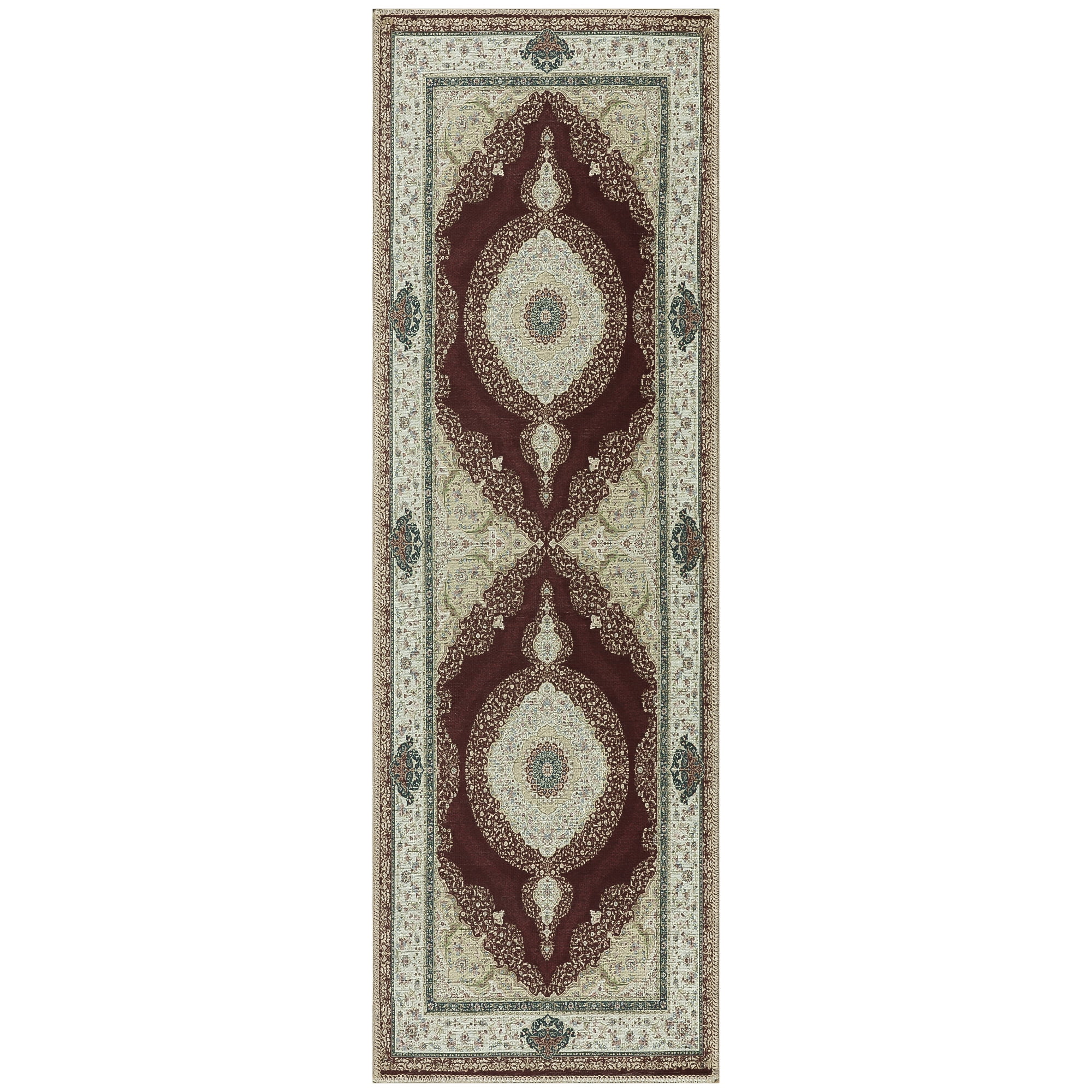 Ottomanson Machine Washable Cotton 2x5 Flatweave Runner Rug for Bedroom ...