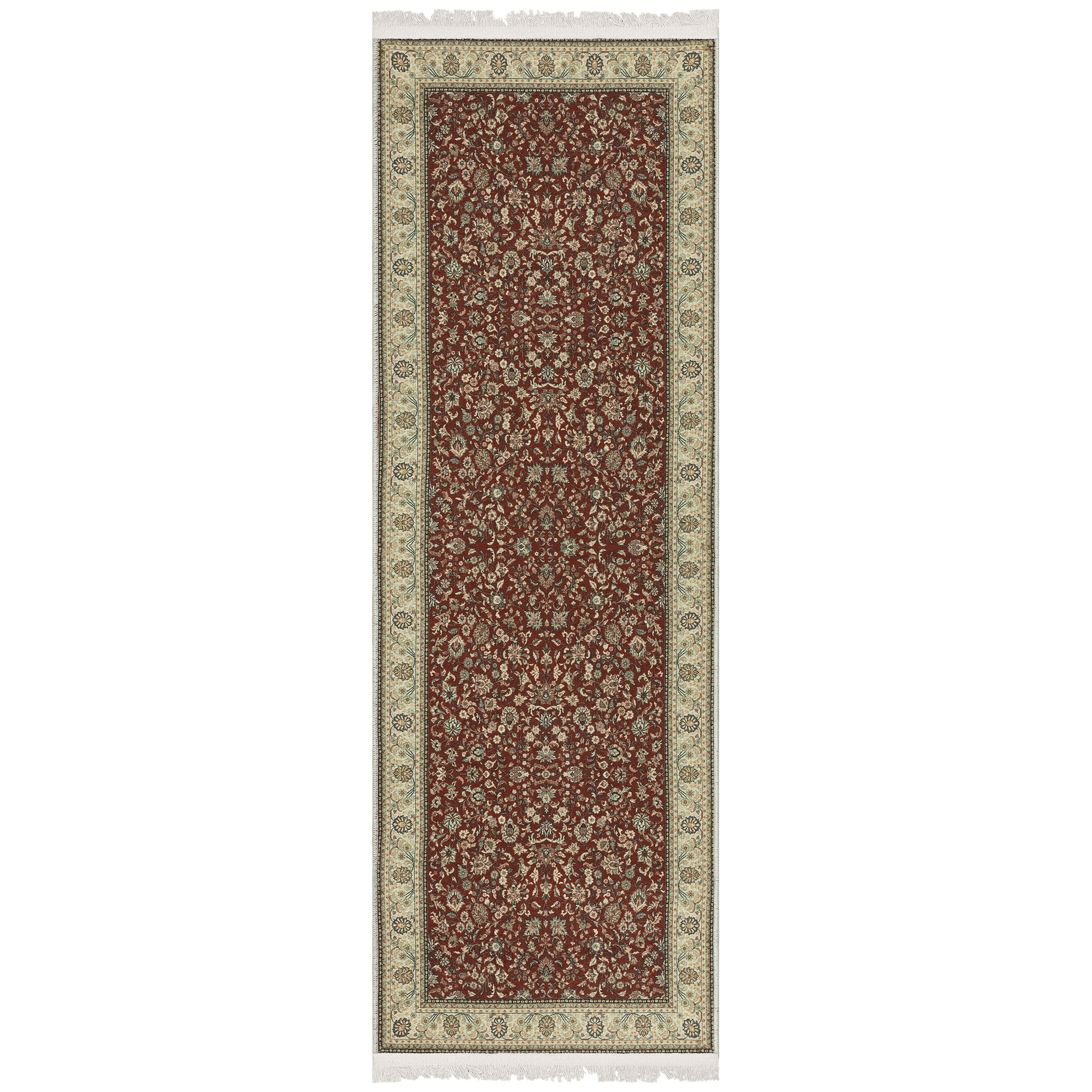 Ottomanson Washable Cotton 2x5 Runner Rug - Brick Red Floral - Walmart.com