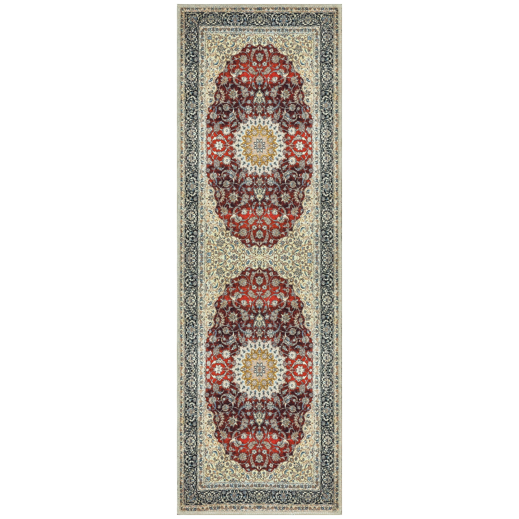 Ottomanson Machine Washable Cotton 2x5 Flatweave Runner Rug for Bedroom ...