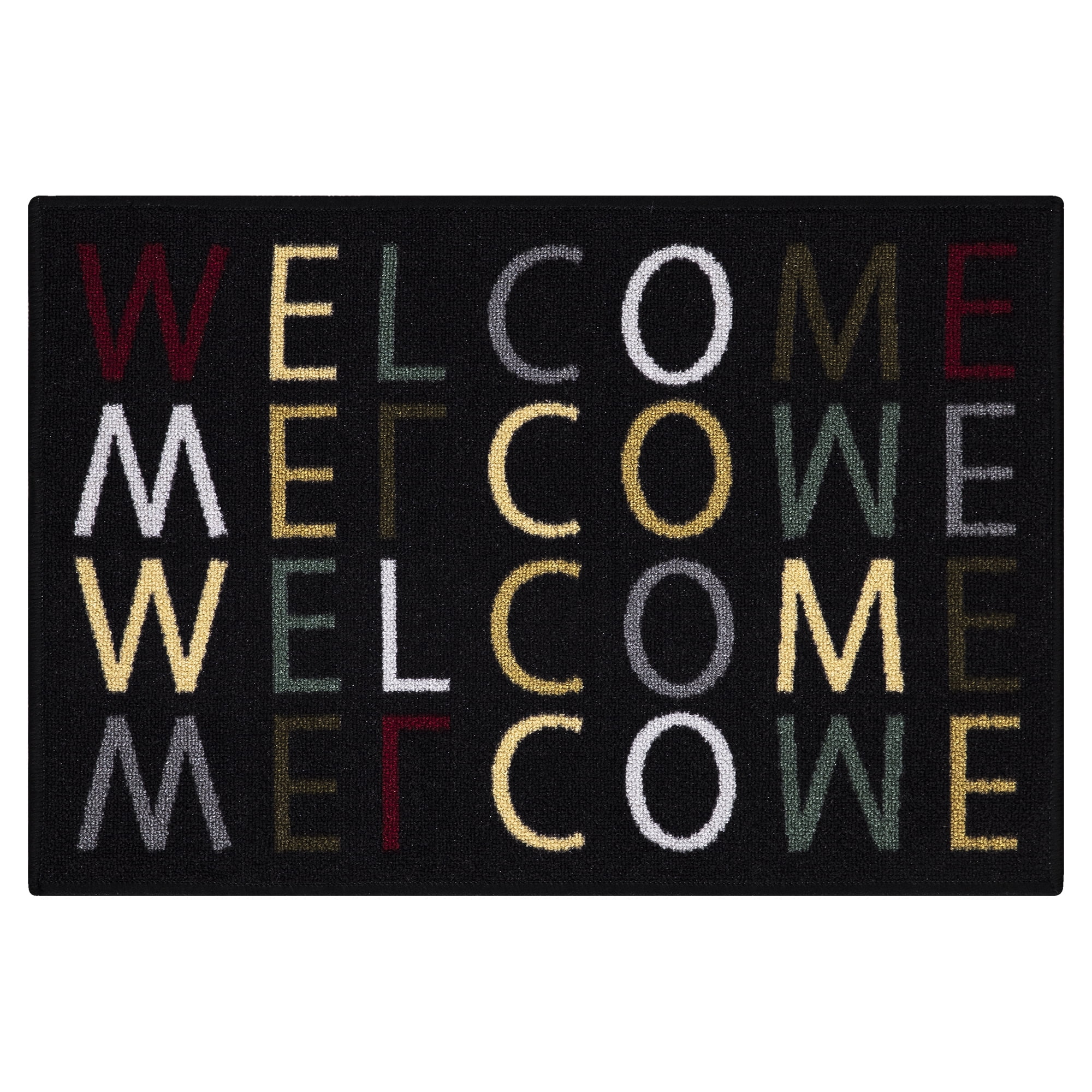 Ottomanson Machine Washable Non-Slip Rubberback 2x3 Welcome Doormat for ...