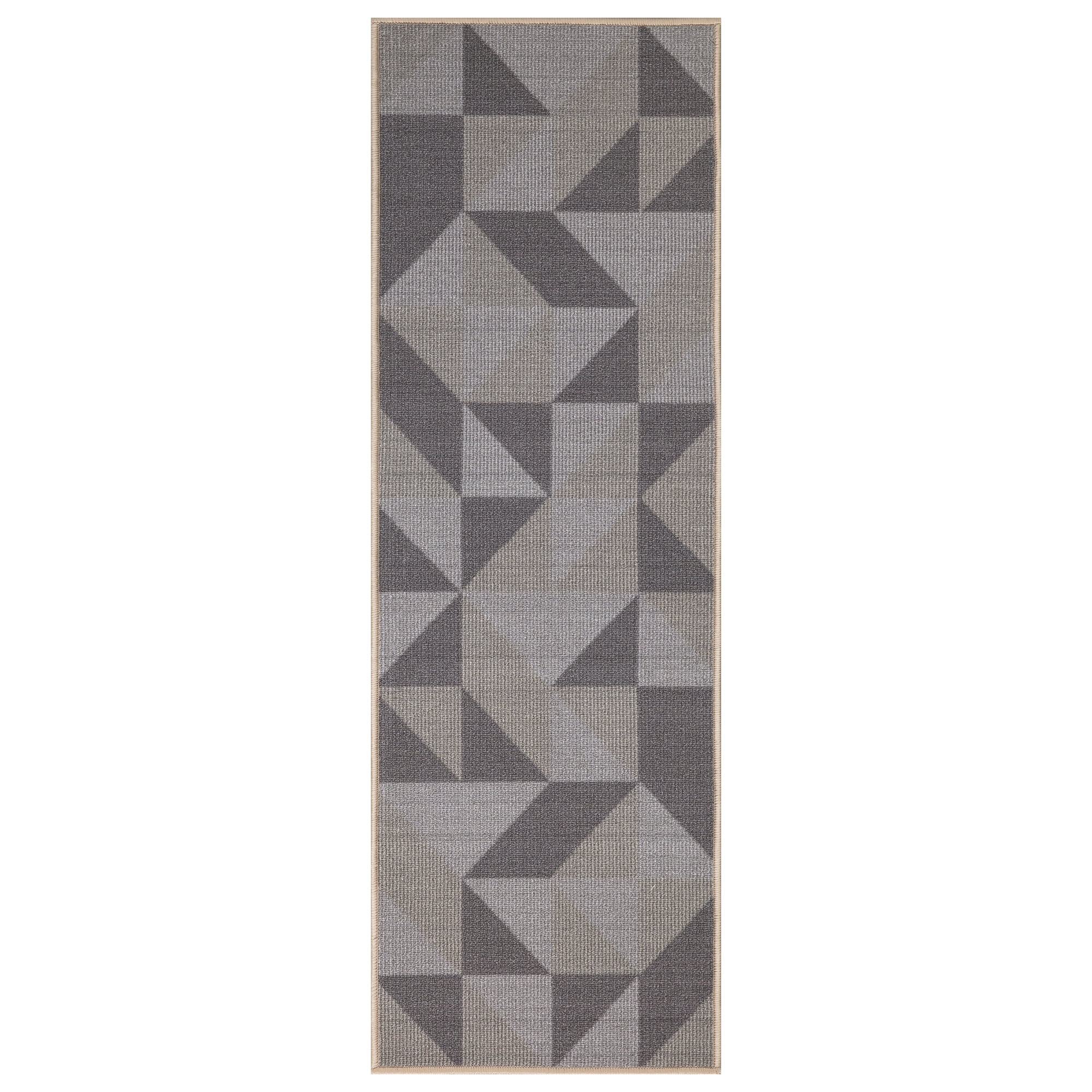 Ottomanson Machine Washable Non-Slip Rubberback Abstract Geometric 2x5 ...