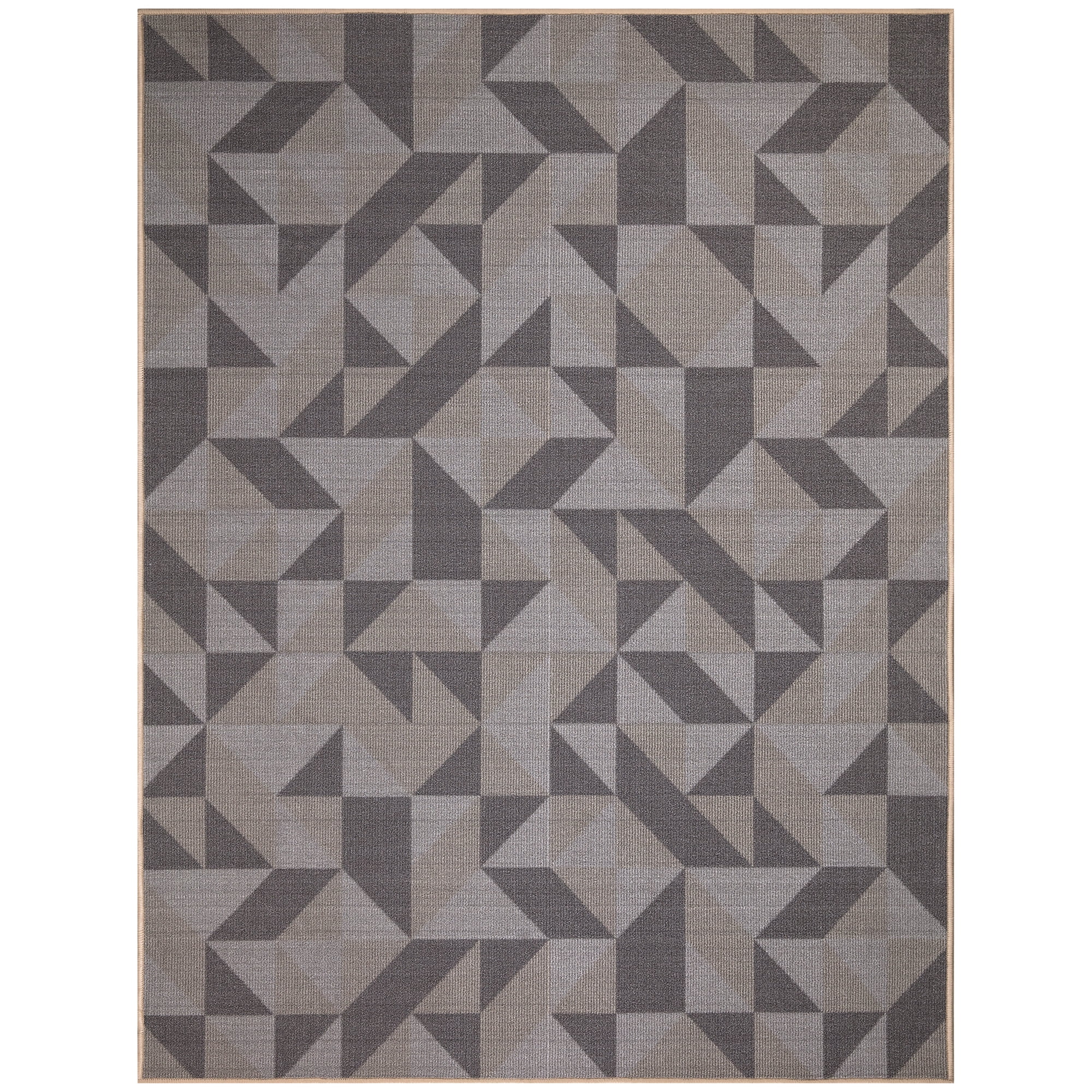 Ottomanson Non-Slip Rubberback Abstract Geometric 5x7 Indoor Area Rug ...